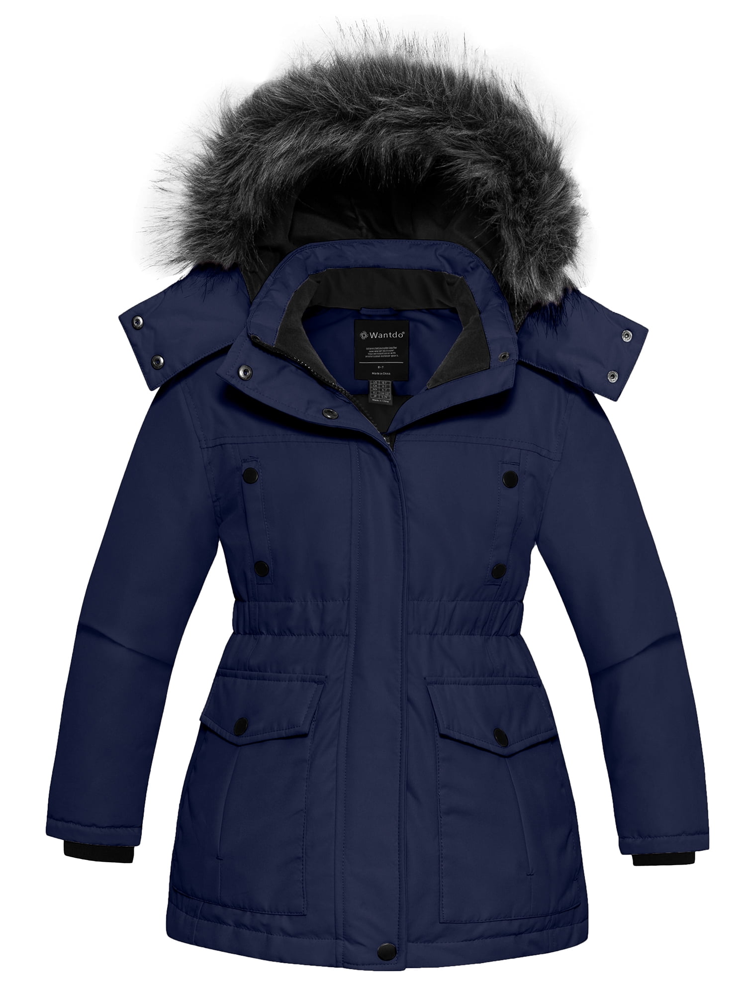 Wantdo Girls' Winter Coat Padded Puffer Jacket Quilted Fleece Lined ...