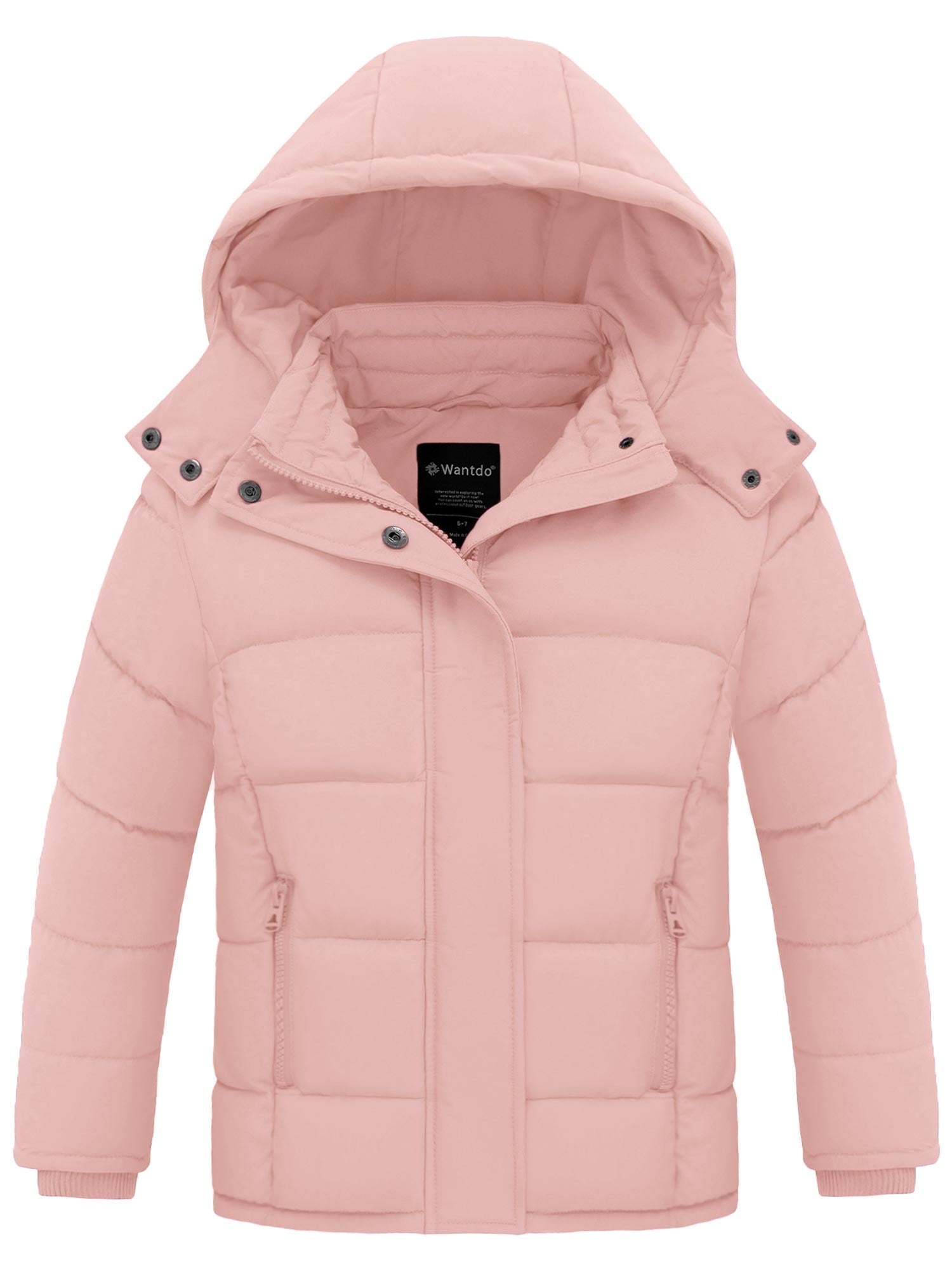Wantdo Girls' Winter Jacket Insulated Winter Coat Padded Puffer Jacket ...
