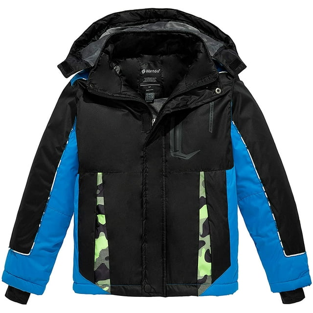 Wantdo Kid Boy's Winter Snow Coat Kid's Ski Jacket with Removable Hood ...