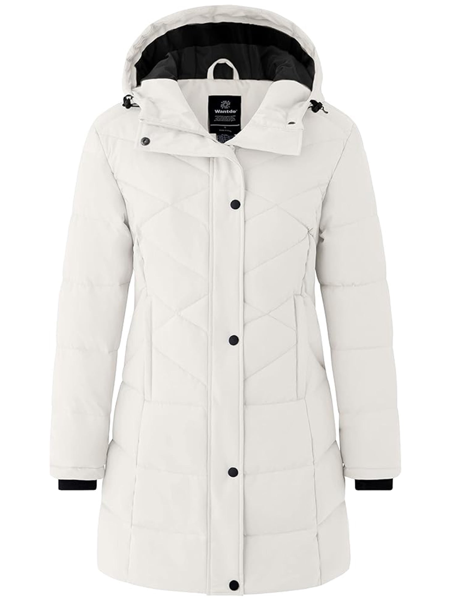 Wantdo Ladies Winter Jackets Mid Length Puffy Jackets Heavy Puffer ...