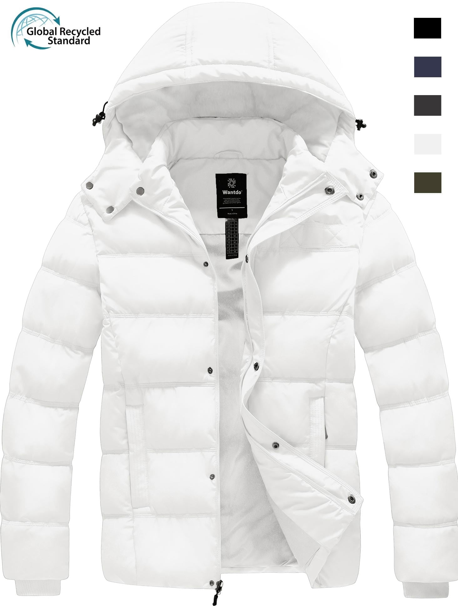 Wantdo Men's Big&Tall Winter Coat Warm Puffer Jacket Hooded Winter ...