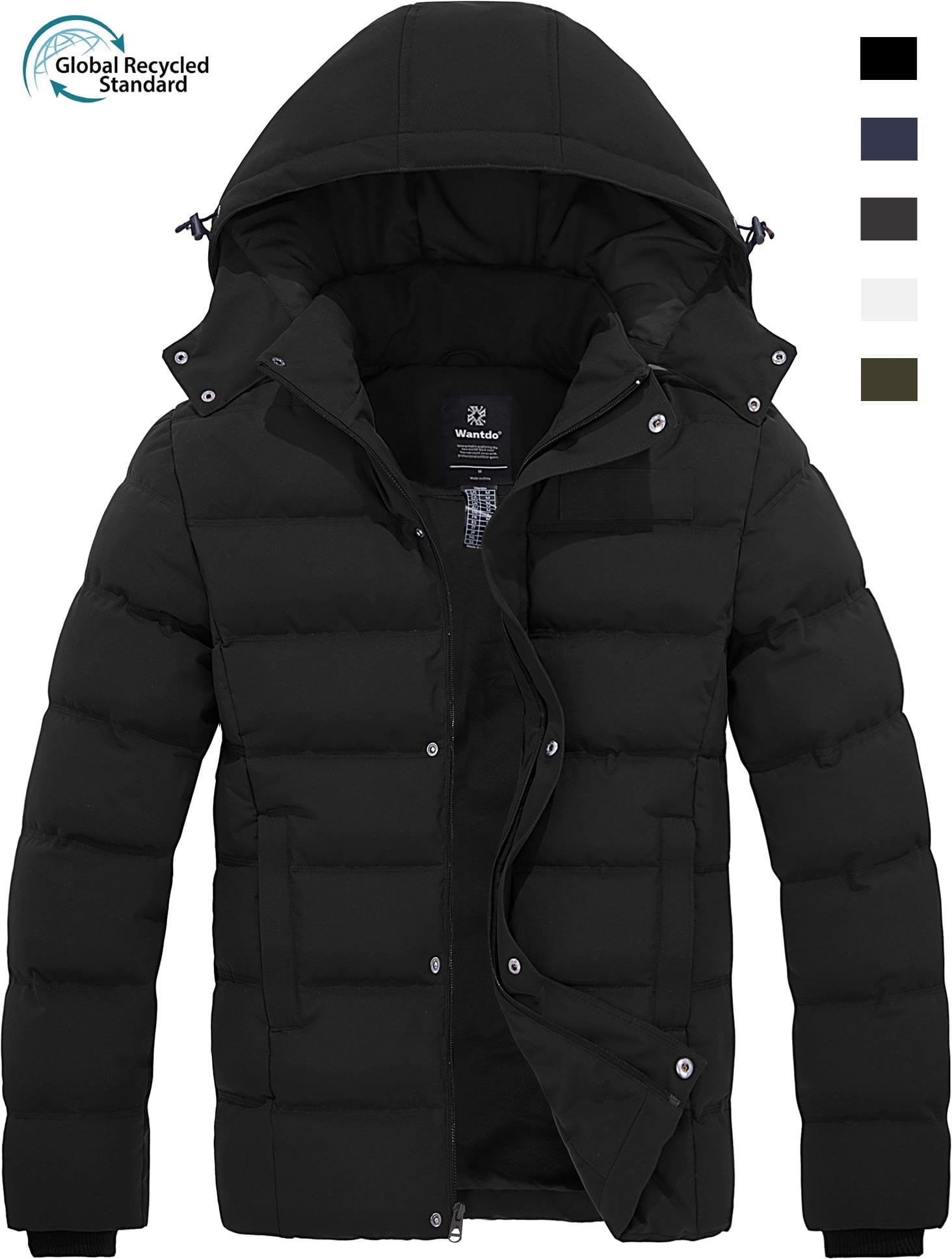 Wantdo Men's Big&Tall Winter Coat Winter Puffer Jacket with Hood ...
