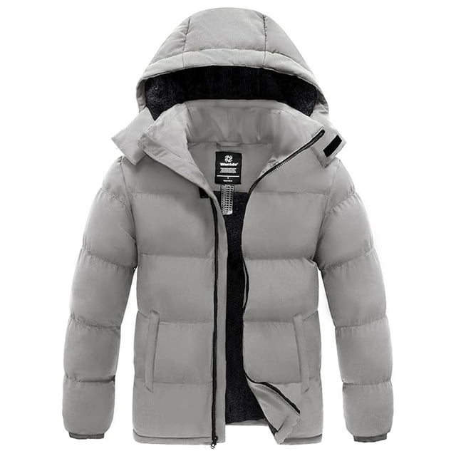 Wantdo Men's Insulated Winter Coat Winterproof Rain Jacket Puffer Coat ...