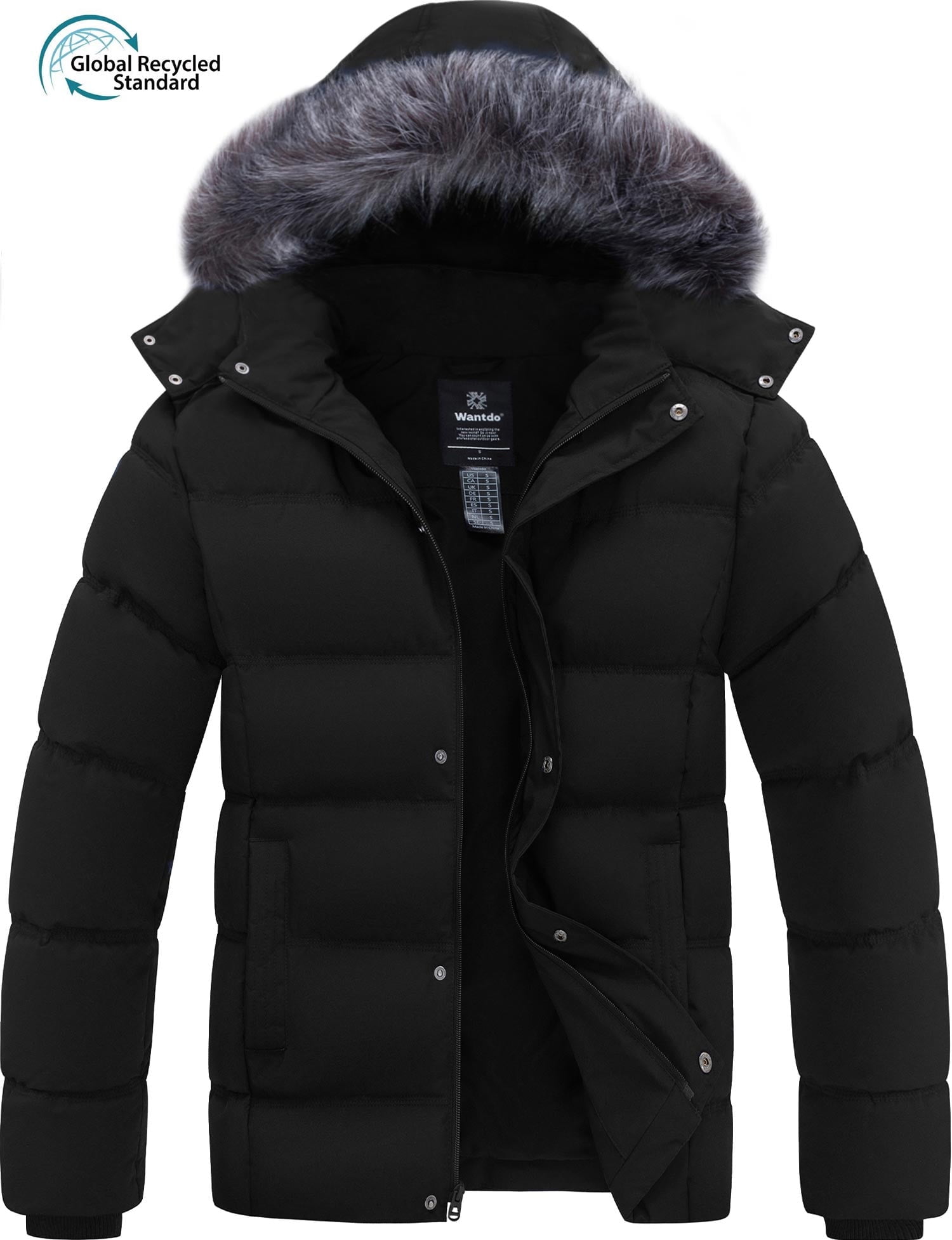 Wantdo Men's Big and Tall Winter Jacket Insulated Winter Coat Warm ...