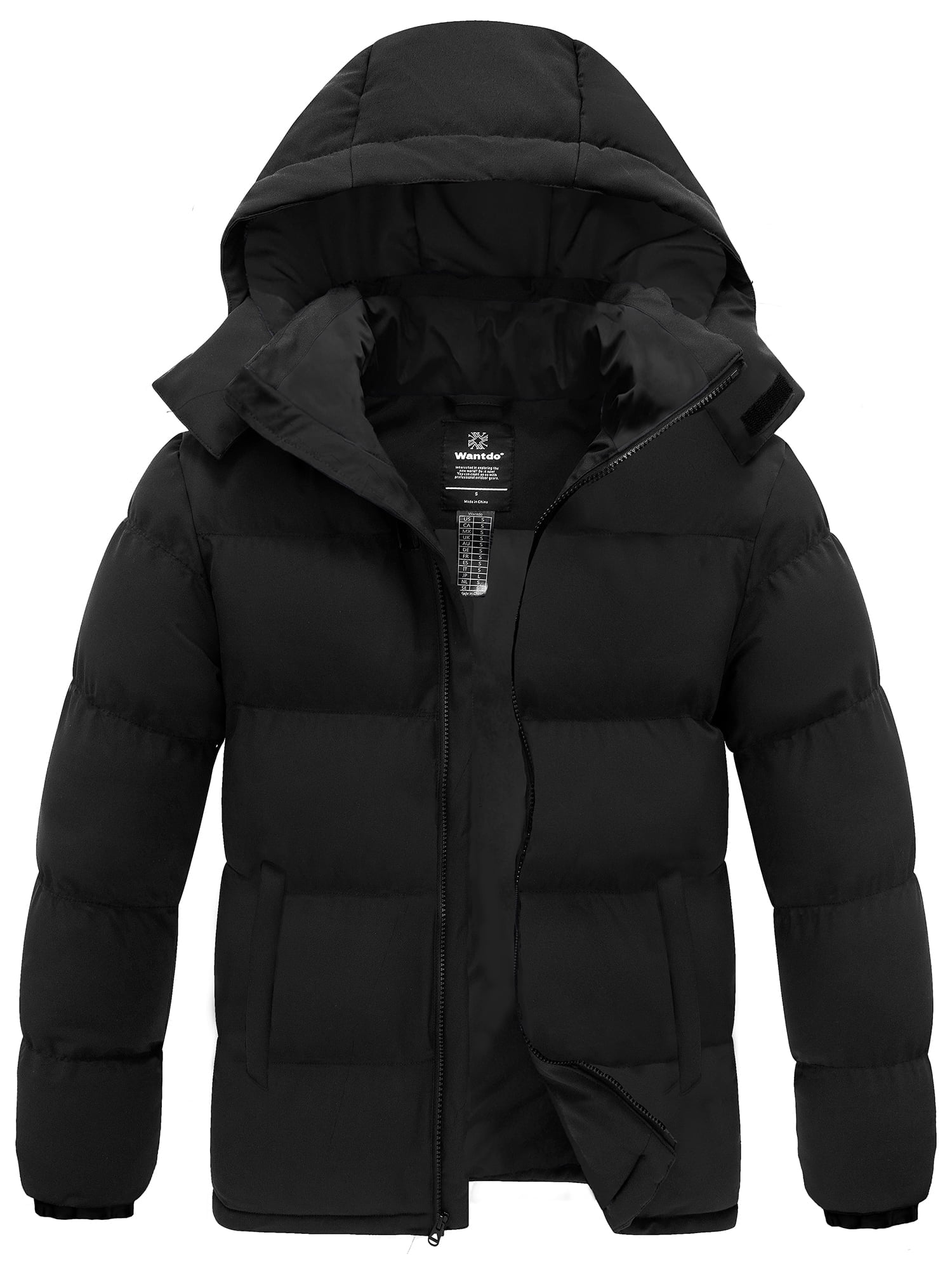 Wantdo Men's Puffer Jacket Insulated Winter Jacket Padded Winter Bomber ...