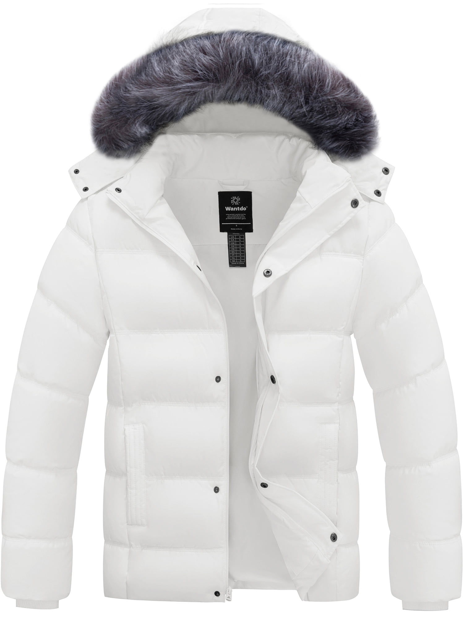 Wantdo Men's Puffer Jacket Recycled Short Length Windproof Waterproof ...