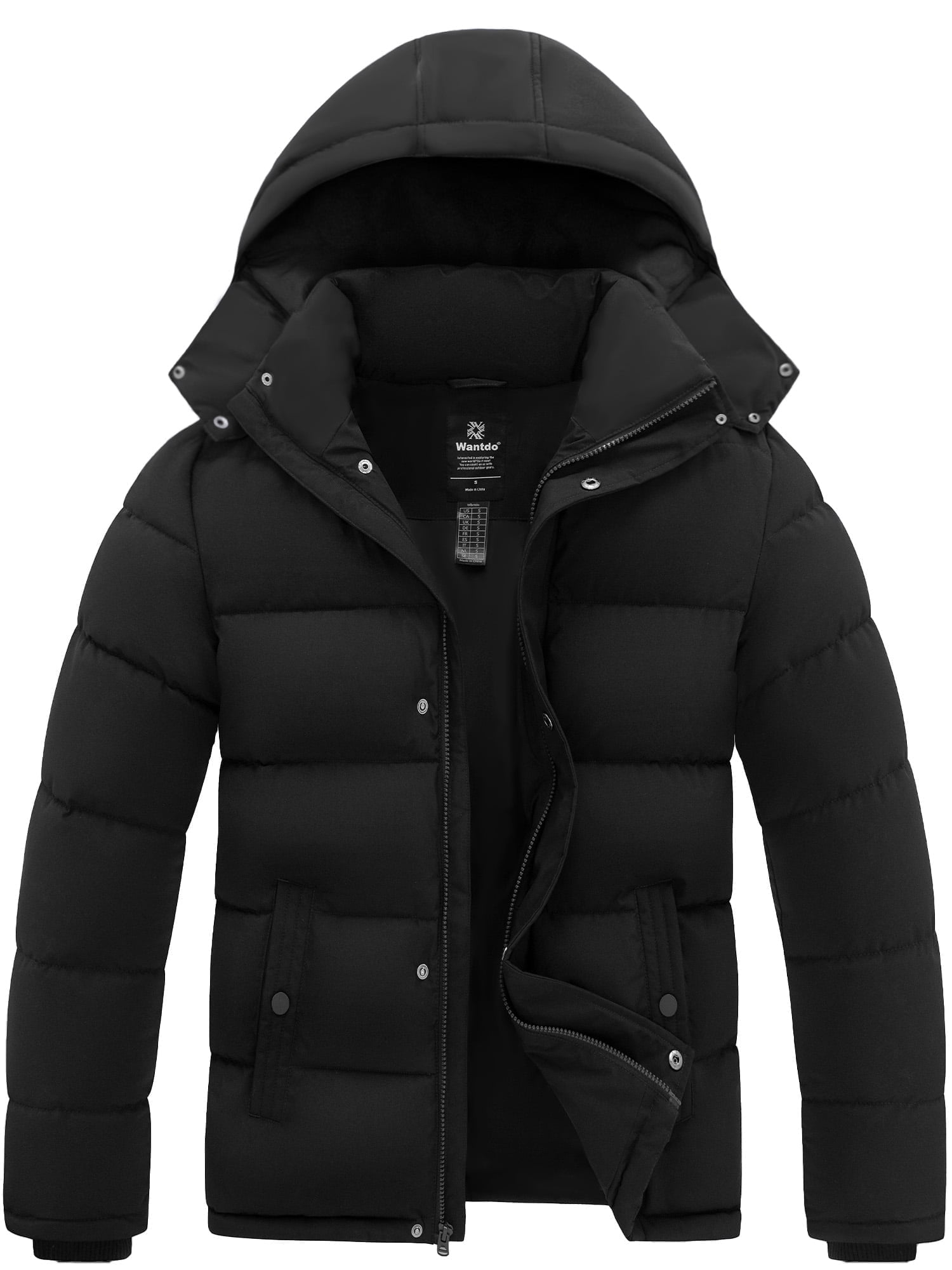 Wantdo Men's Recycled Winter Coat Warm Quilted Winter Jacket Recycled ...