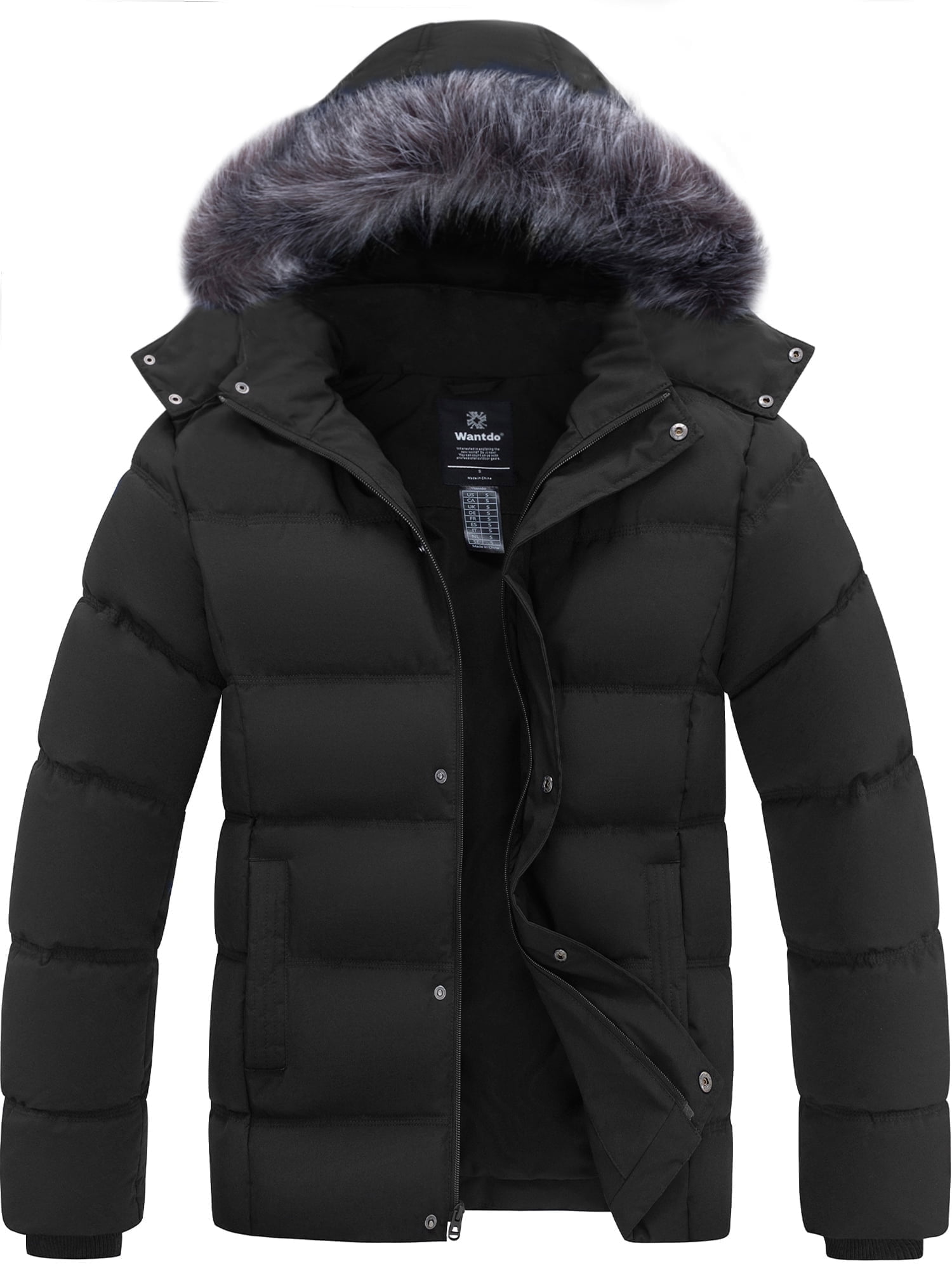 Wantdo Men's Recycled Winter Puffer Jacket Insulated Warm Coat Thicken ...