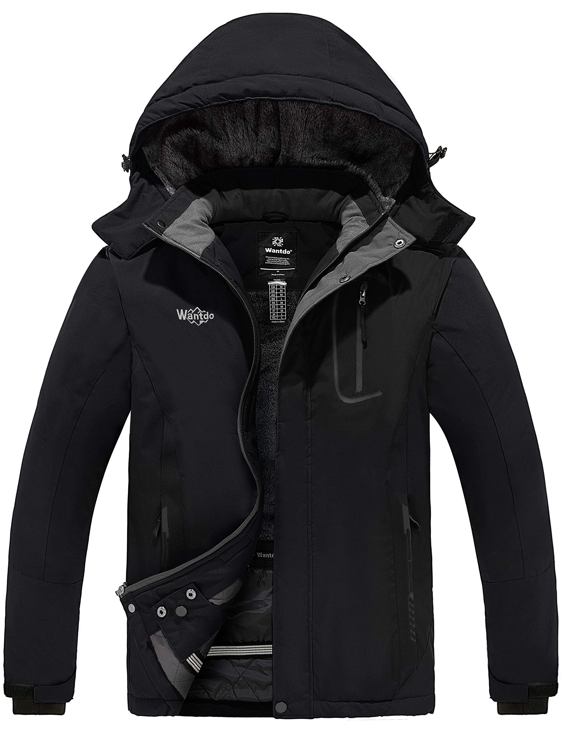 Wantdo Men's Cold-Weather Ski Jacket: Waterproof, Windbreaker, Fleece ...