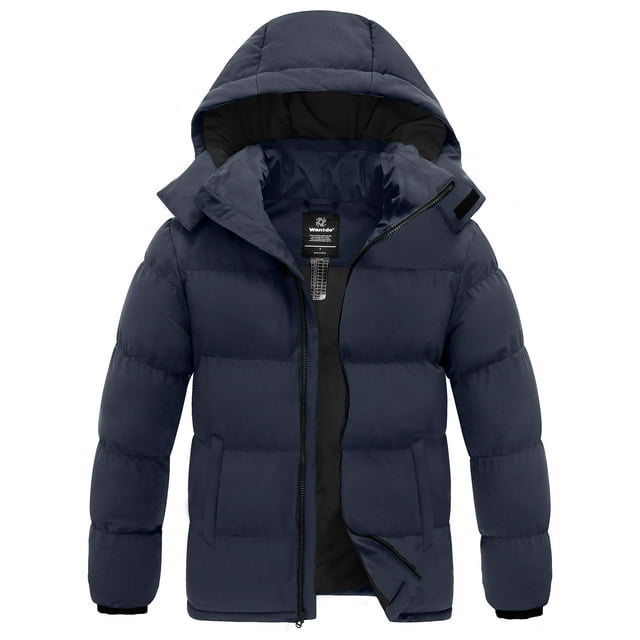 Wantdo Men's Winter Jacket Heavy Winter Coat Windproof Puffer Jacket ...