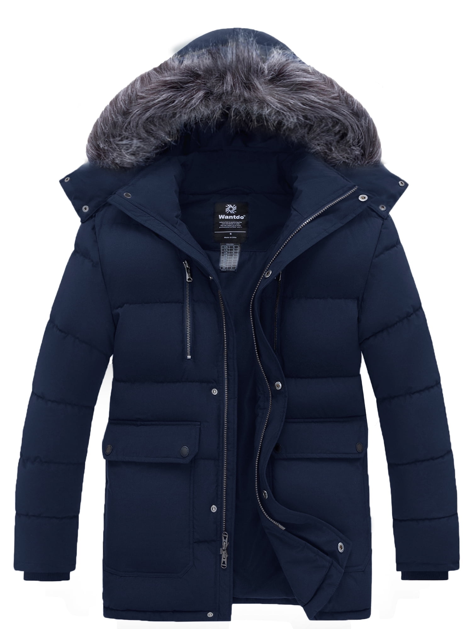 Wantdo Men's Winter Coat Insulated Military Winter Jacket Waterproof ...