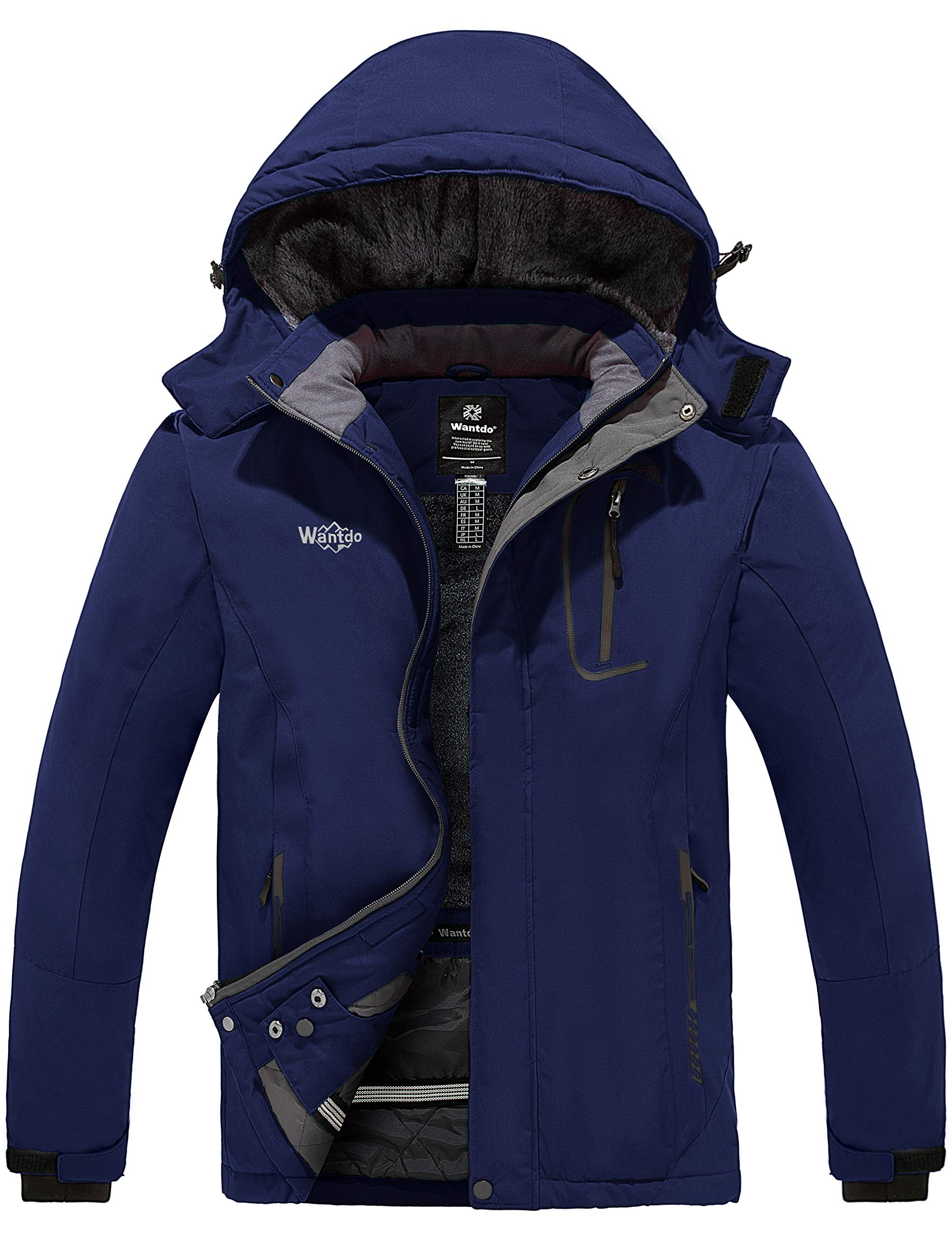 Wantdo Men's Winter Coat Waterproof Ski Jacket Snow Parka Windbreaker ...