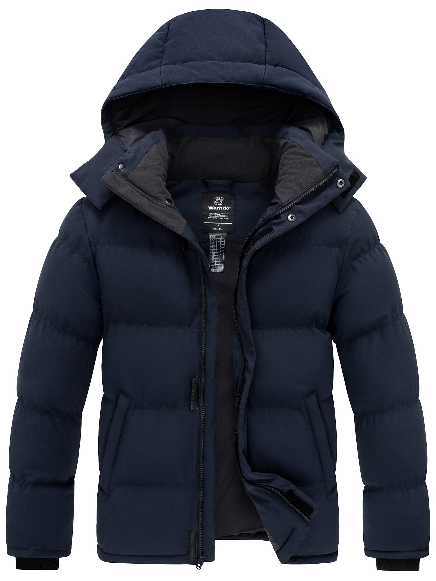 Wantdo Men's Winter Coat Windproof Winter Puffer Jacket Insulated ...