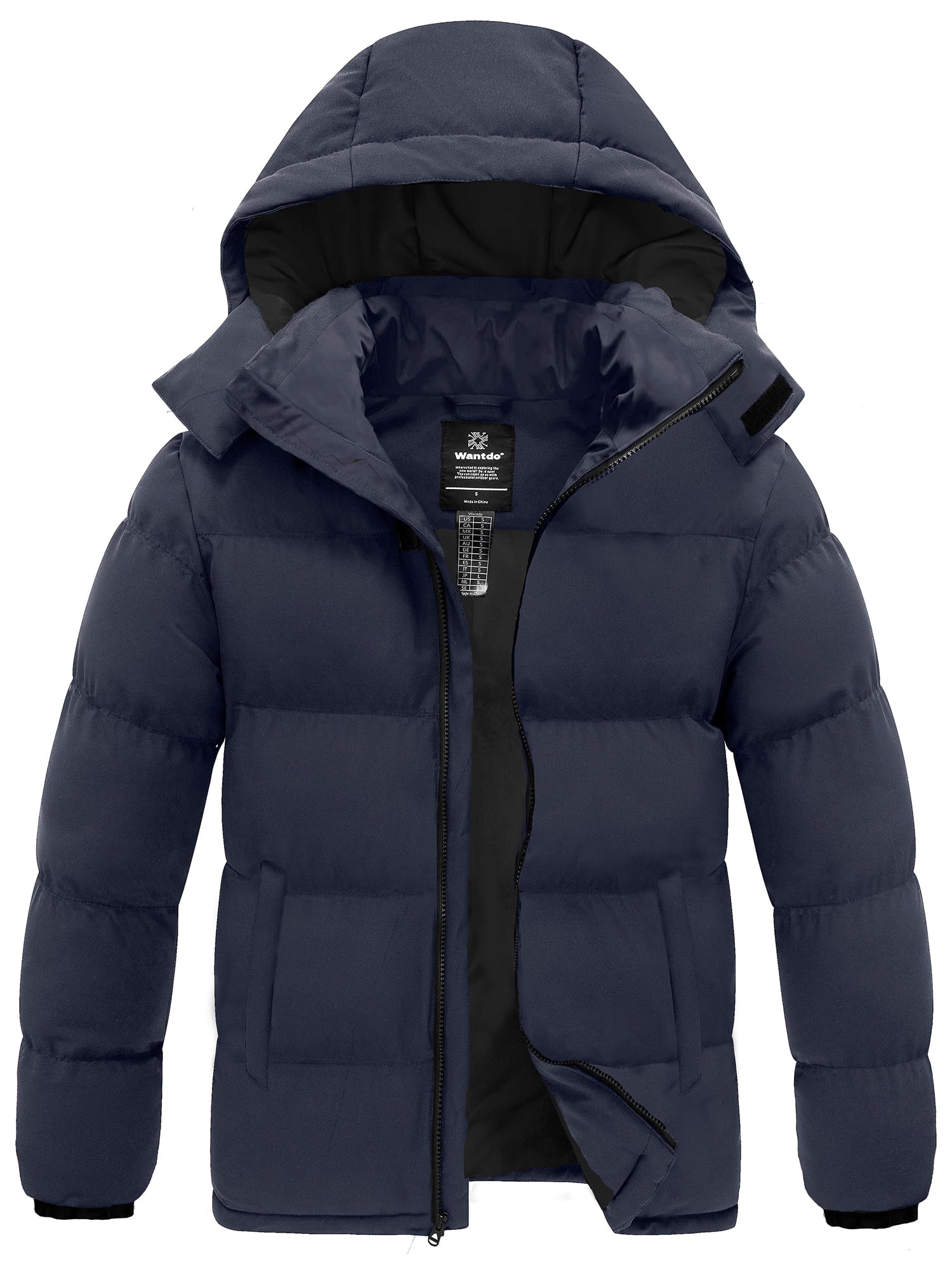 Wantdo Men's Winter Jacket Heavy Winter Coat Windproof Puffer Jacket ...