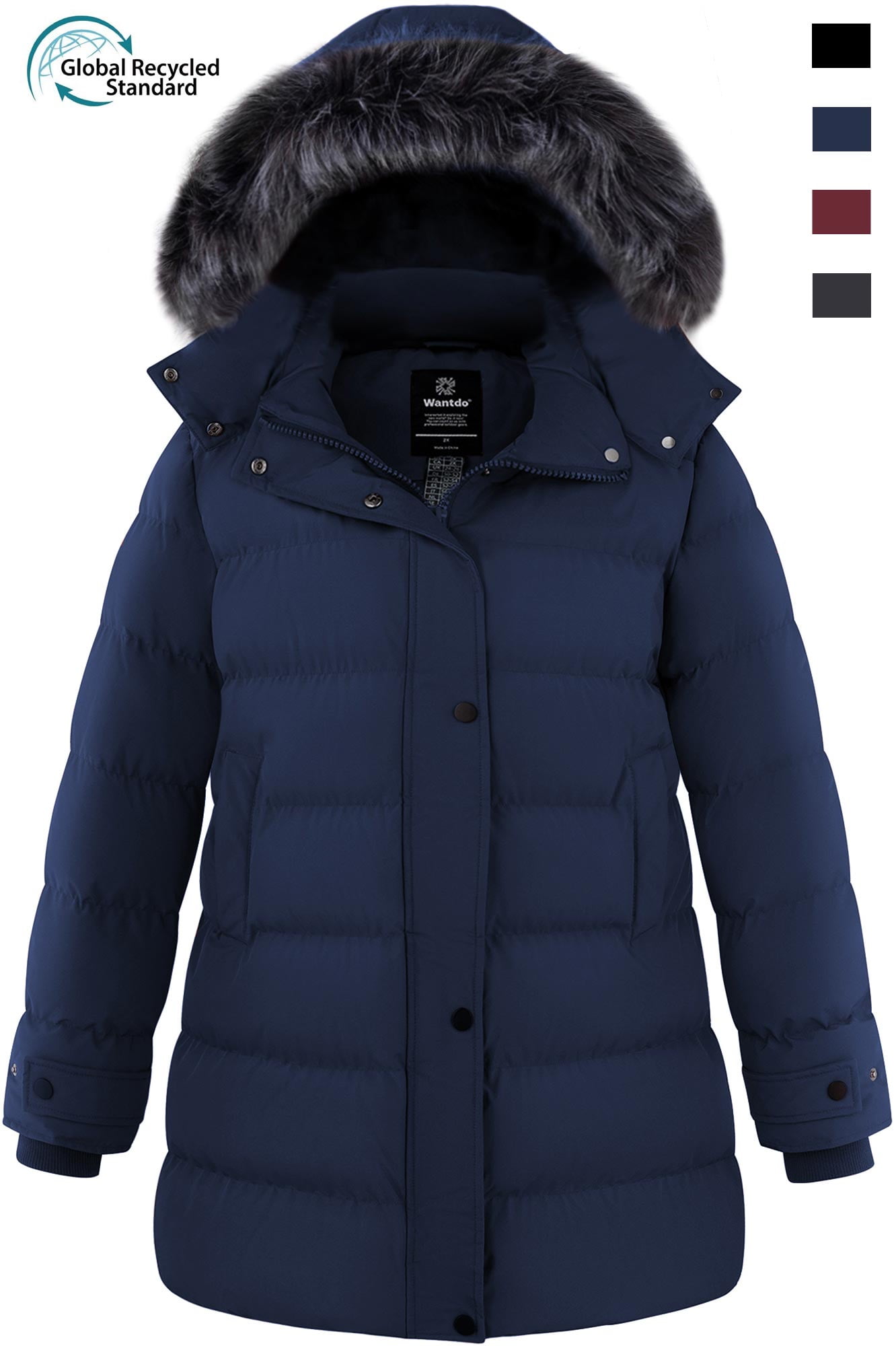 Wantdo Women's Big and Tall Winter Coat Thicken Puffer Jacket with Hood ...