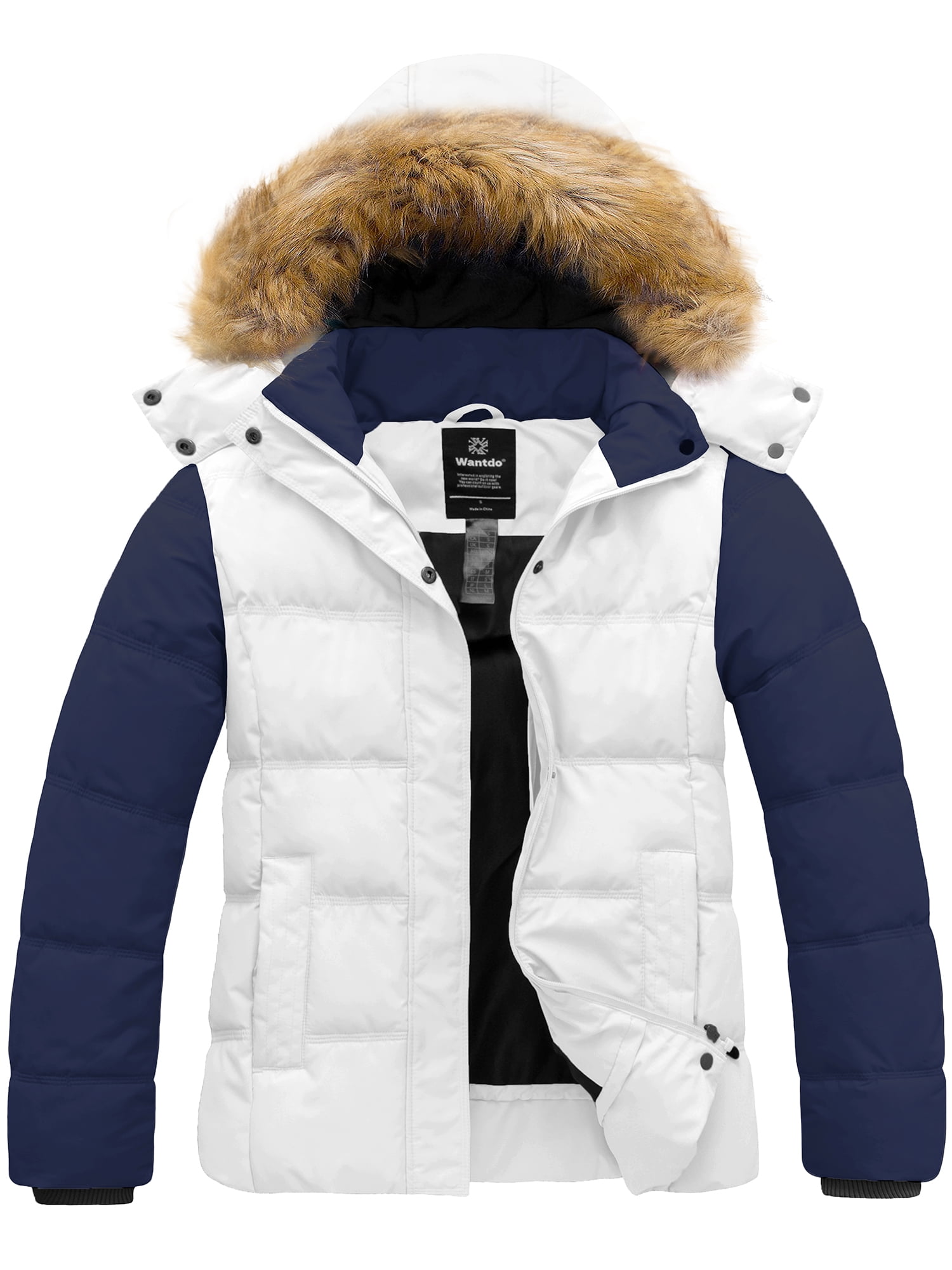 Wantdo Women's Plus Size Coat Quilted Winter Coat Windproof Puffer ...