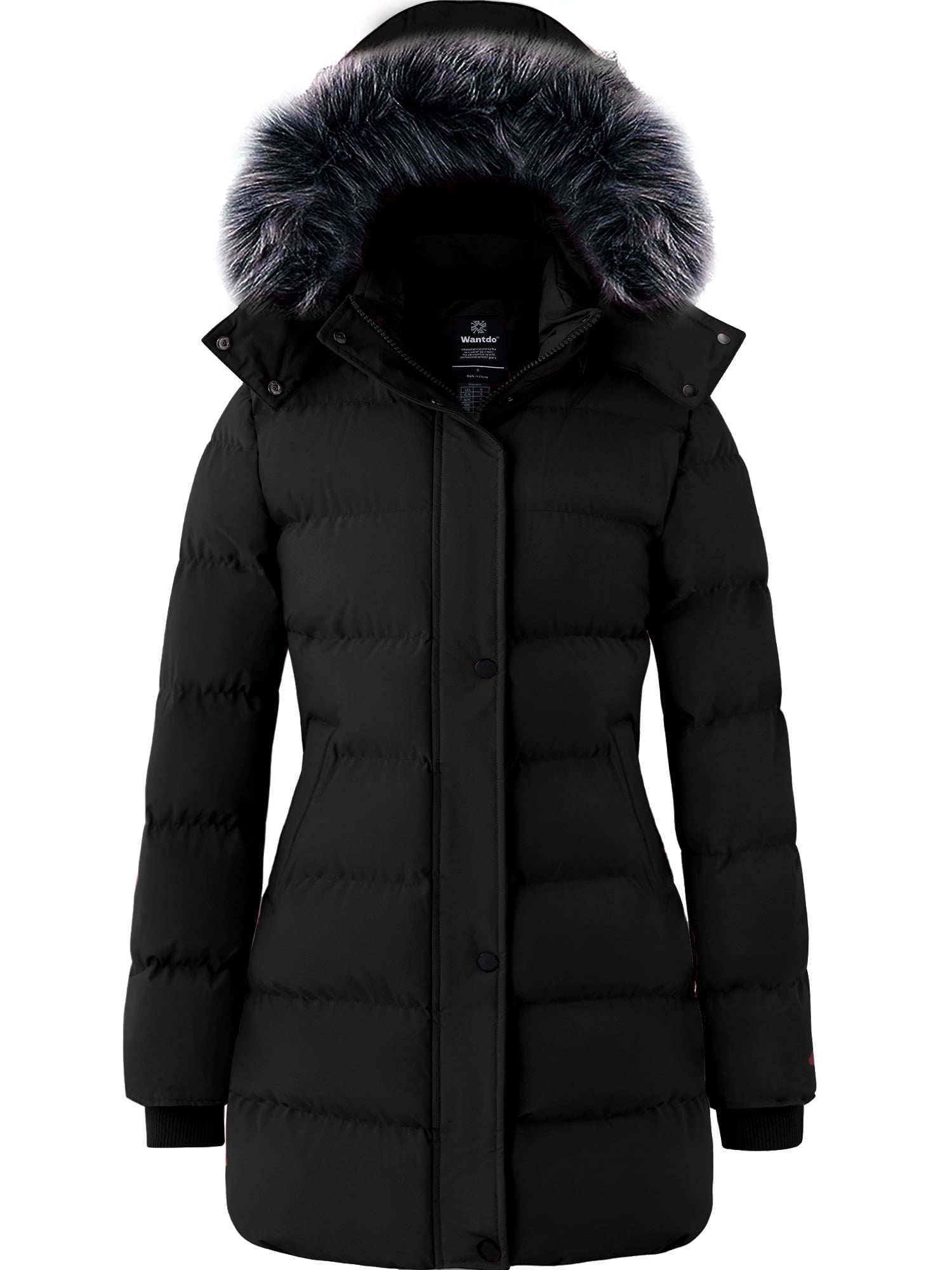 Wantdo Women's Plus Size Coat Recycled Thicken Winter Puffer Jacket ...