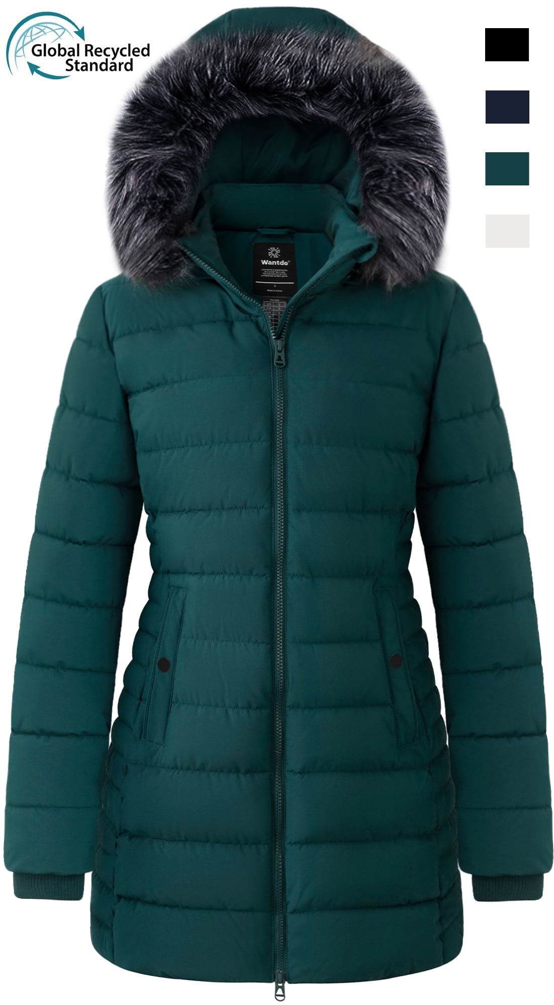 Wantdo Women's Plus Size Coat Waterproof Puffer Jacket Winter Parka ...