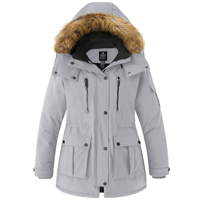 Wantdo Women's Plus Size Jacket Insulated Puffer Coat Winter Parka with ...