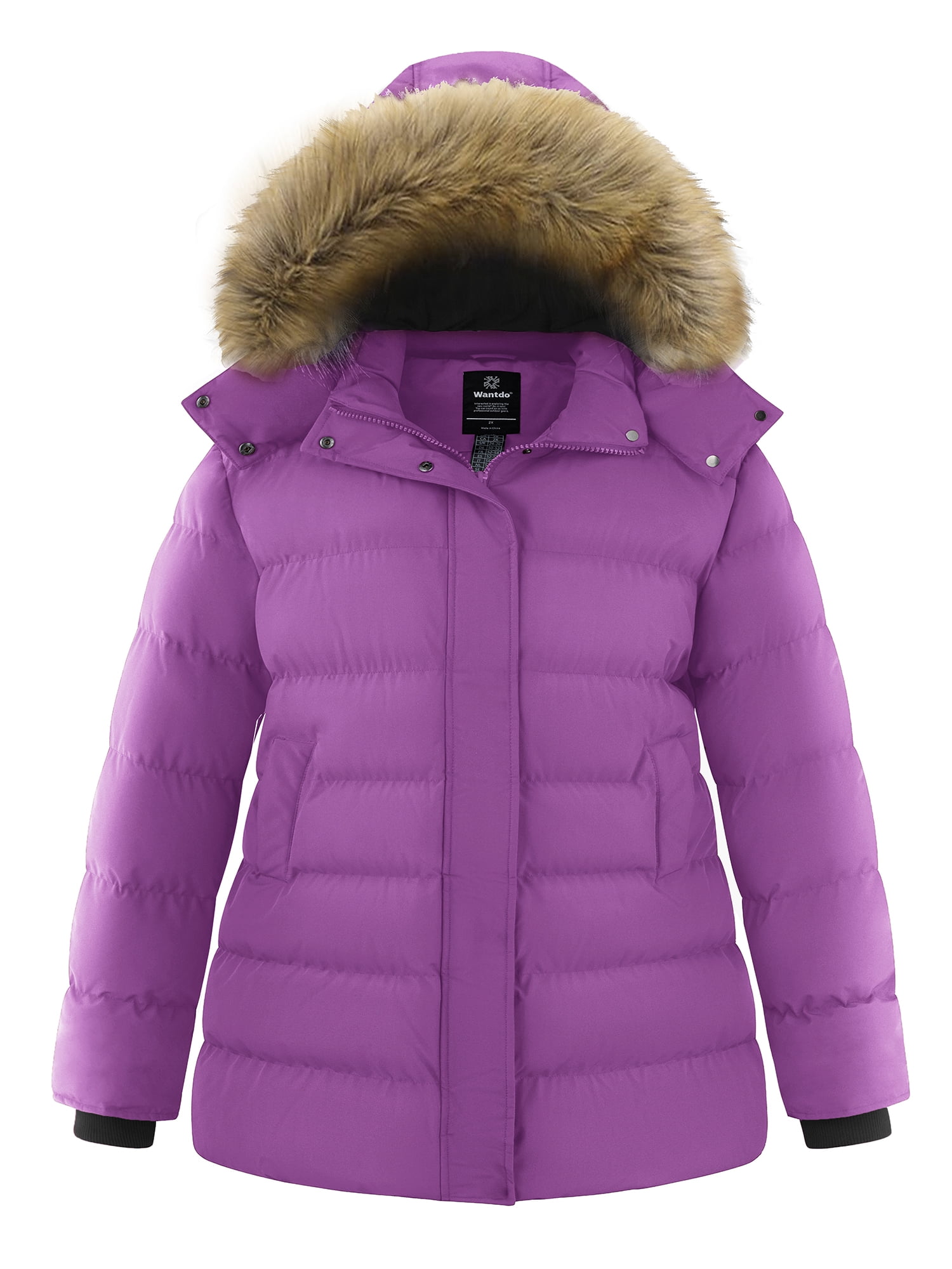 Wantdo Women's Plus Size Jacket Insulated Puffer Coat Winter Parka with ...