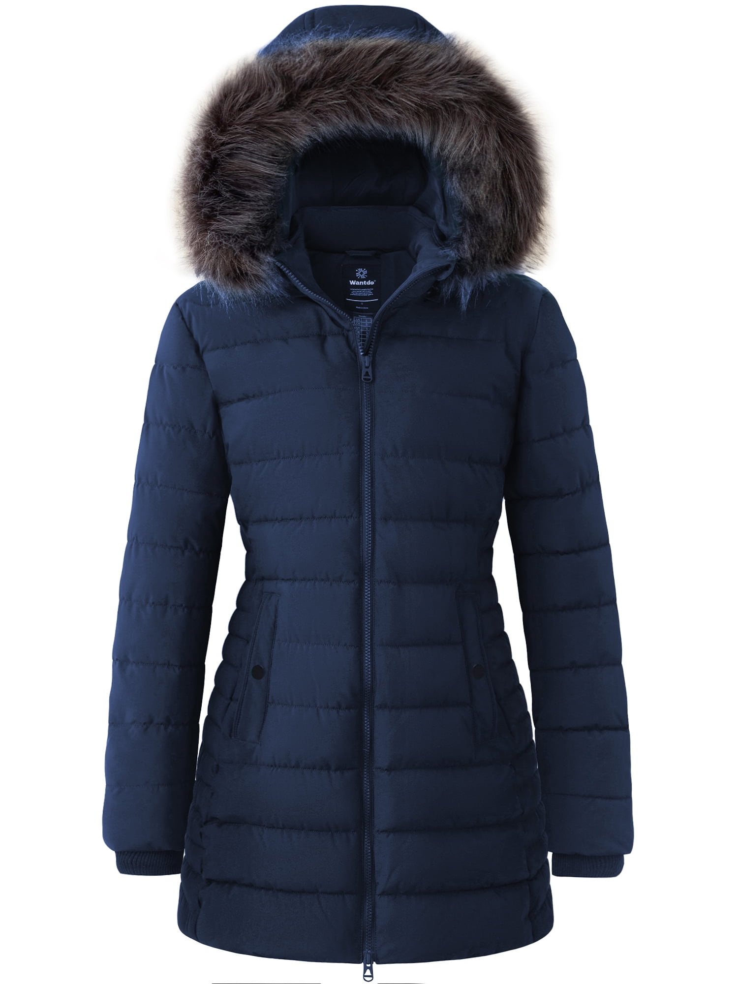 Wantdo Women's Plus Size Jacket Padded Puffer Jacket Waterproof Hooded ...