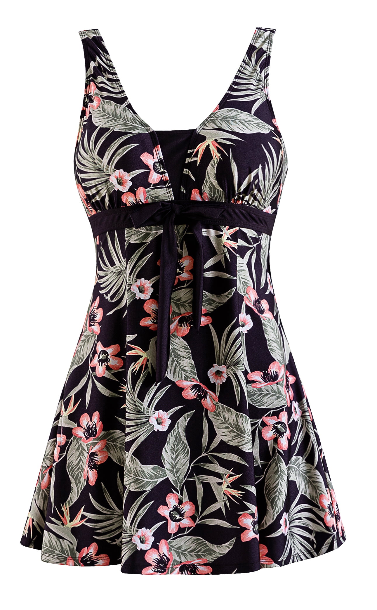 Wantdo Women's Plus Size Swimdress One-Piece Bathing Suit Swim Dress ...