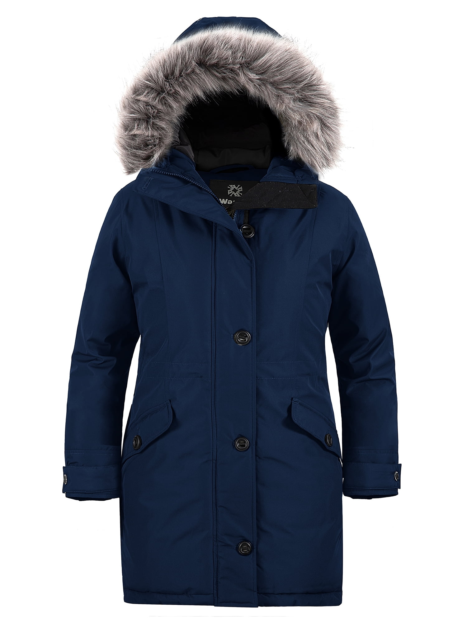 Wantdo Women's Plus Size Waterproof Puffer Jacket Long Warm Winter ...