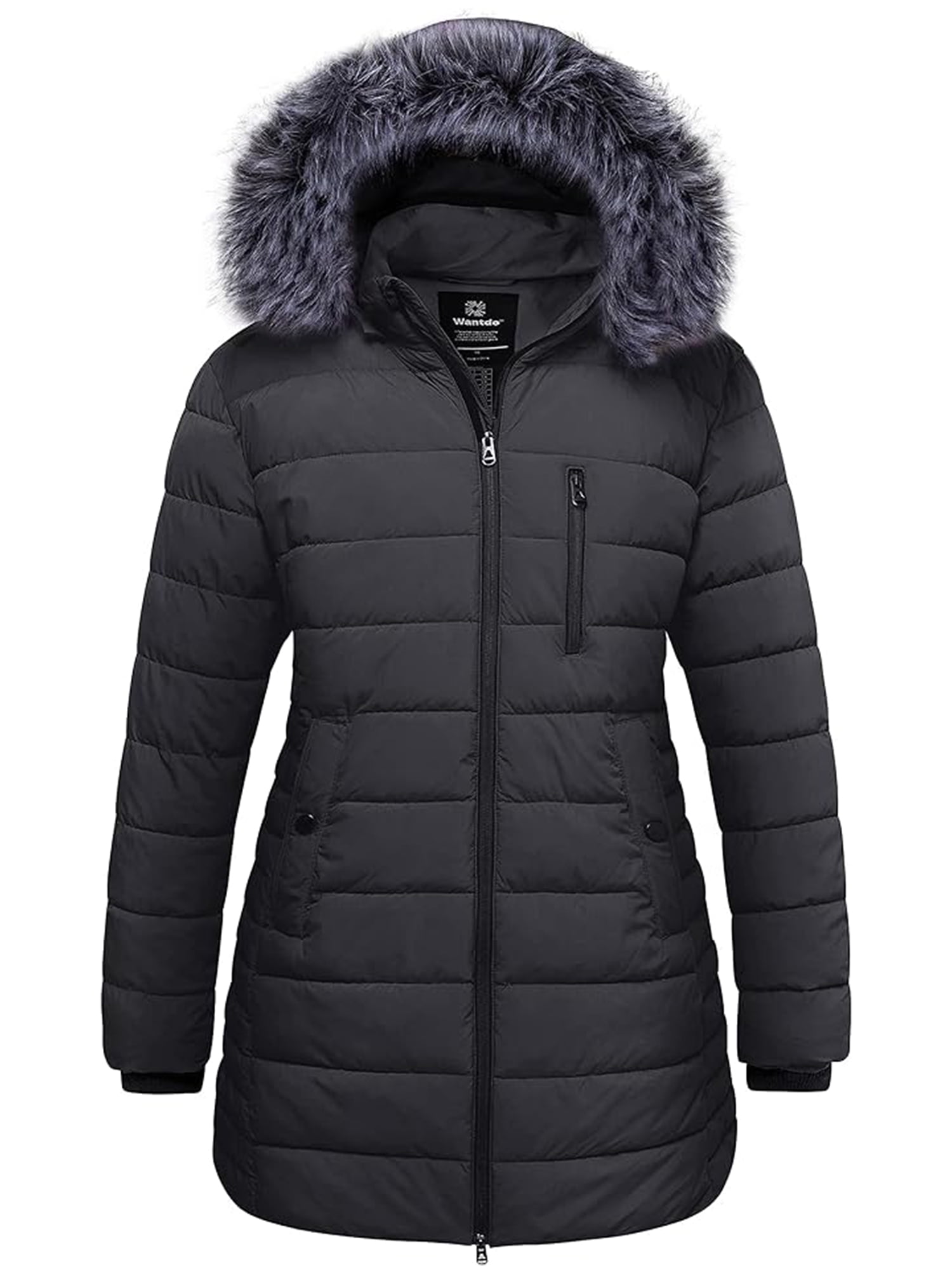 Wantdo Women's Plus Size Windproof Parka Coat Quilted Winter Puffer ...