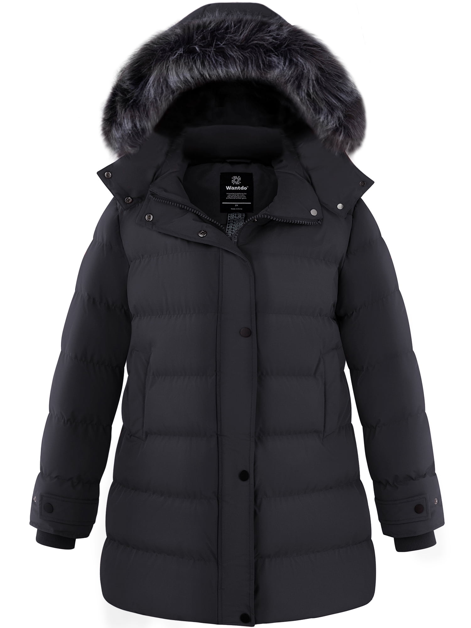 Wantdo Women's Plus Size Winter Coat Long Winter Puffer Jacket with ...