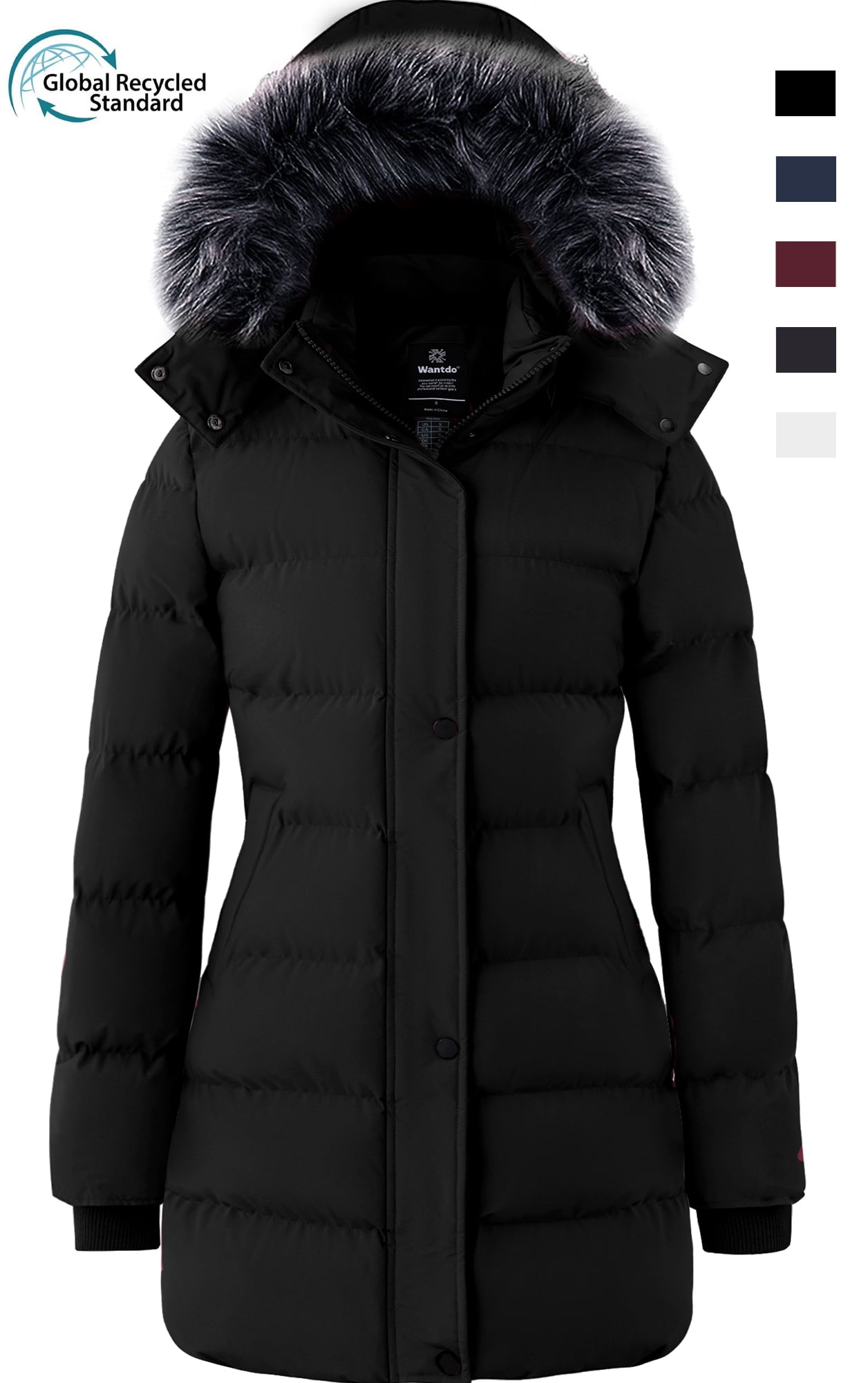 Wantdo Women's Plus Size Winter Coat Quilted Winter Jacket Windproof ...