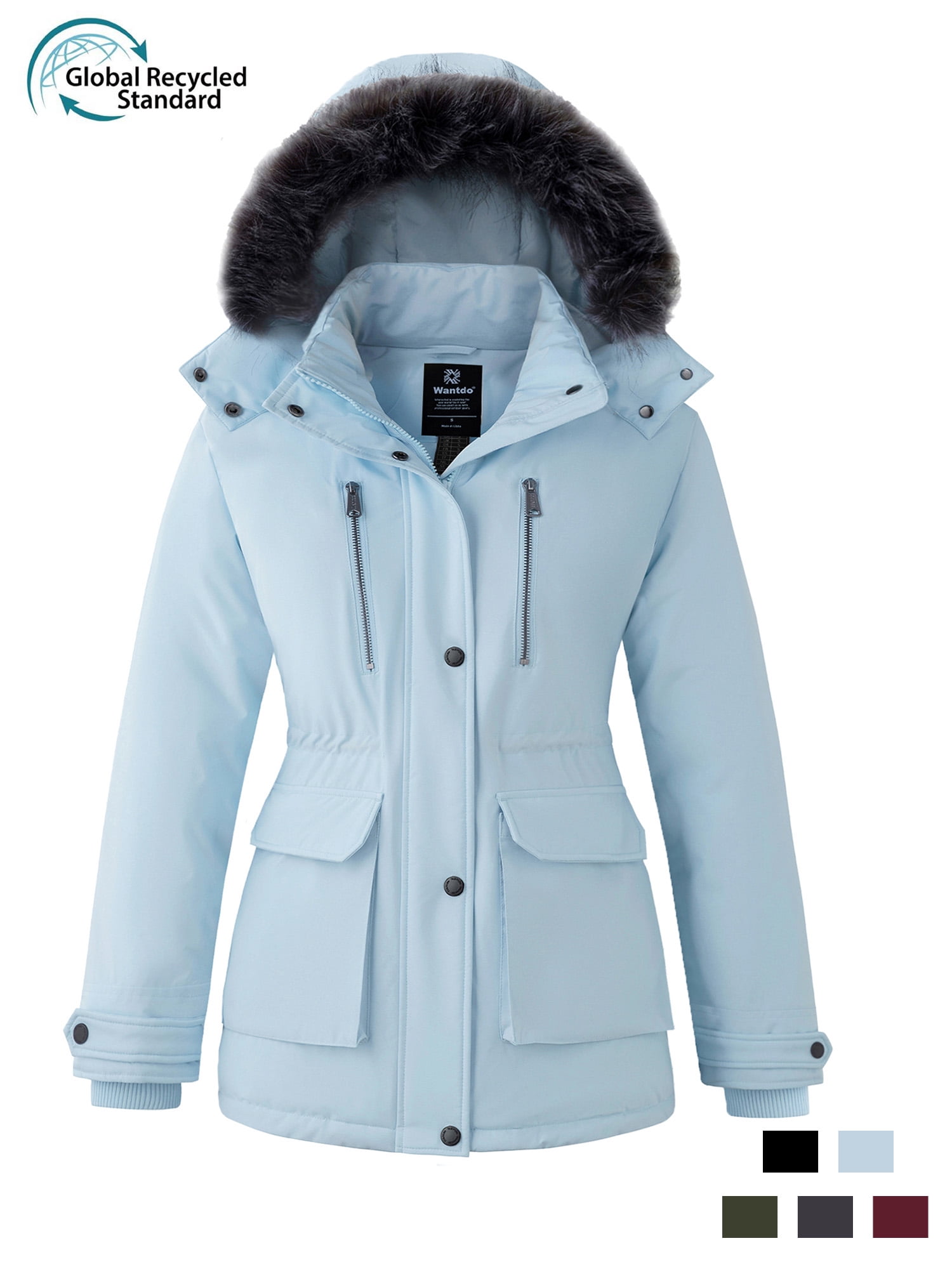 Wantdo Women's Plus Size Winter Coat Recycled Puffer Jacket Warm ...