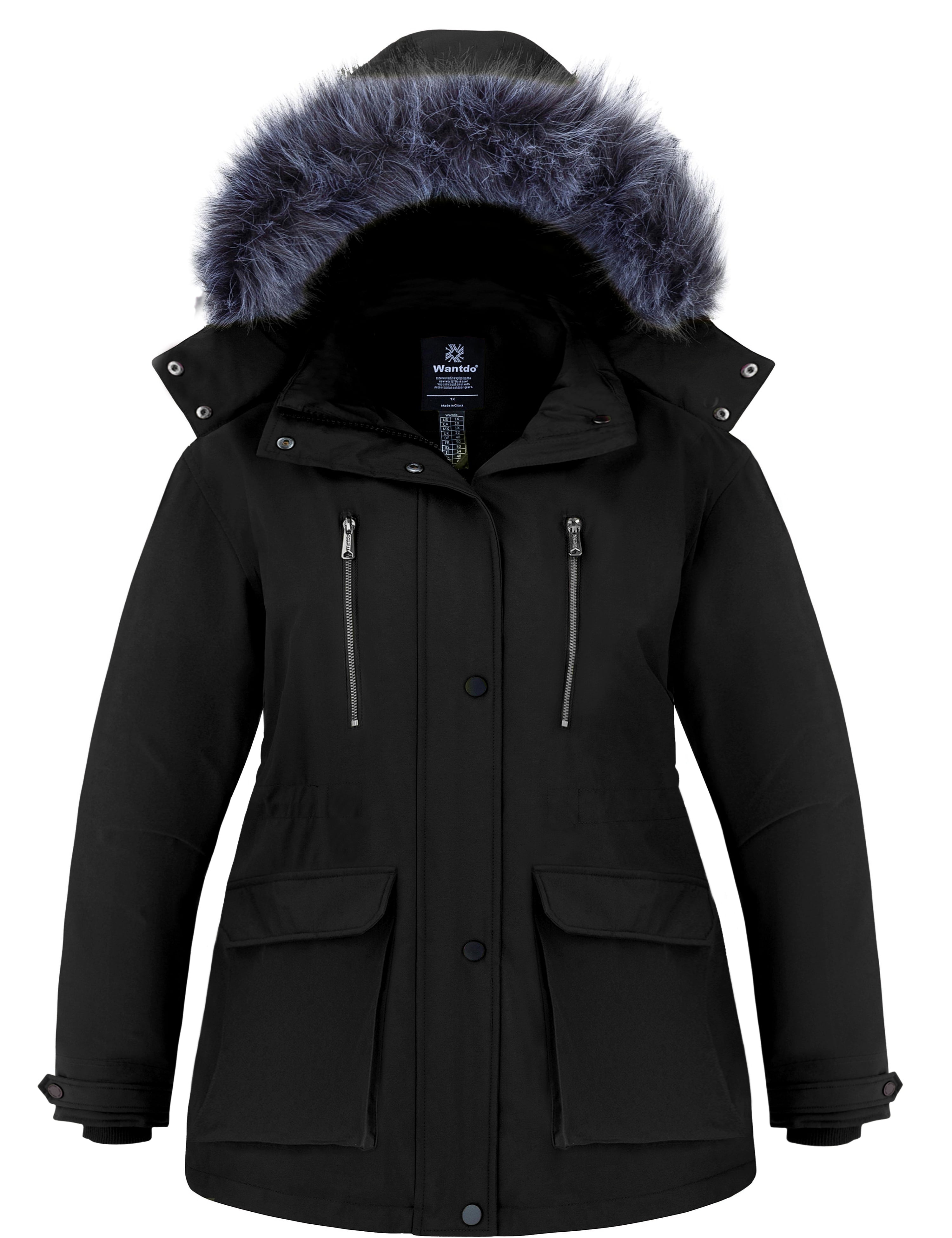 Wantdo Women's Plus Size Winter Coat Recycled Warm Quilted Winter ...