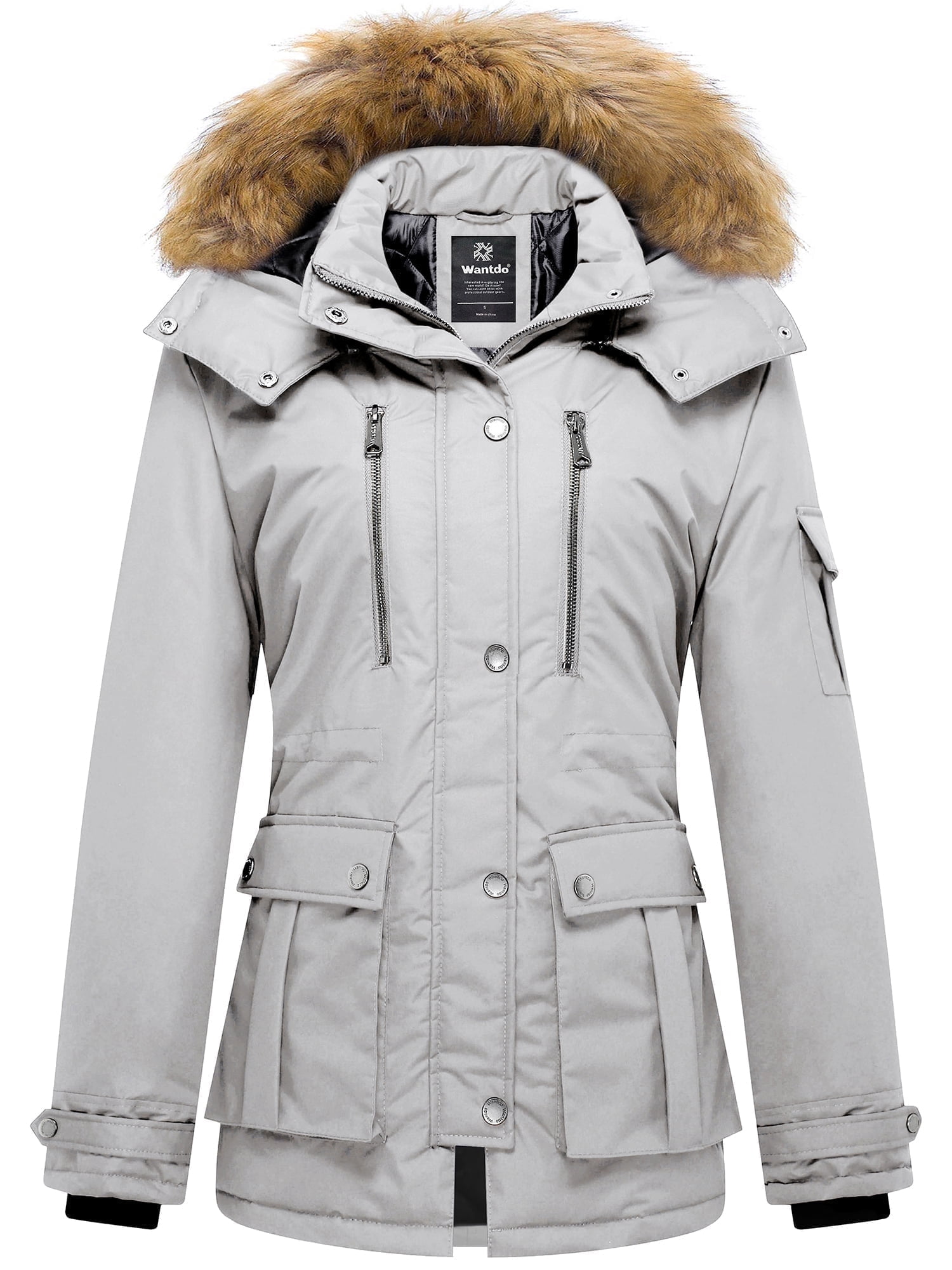 Wantdo Women's Warm Winter Parka Jacket, Insulated Puffer Coat, Grayish ...