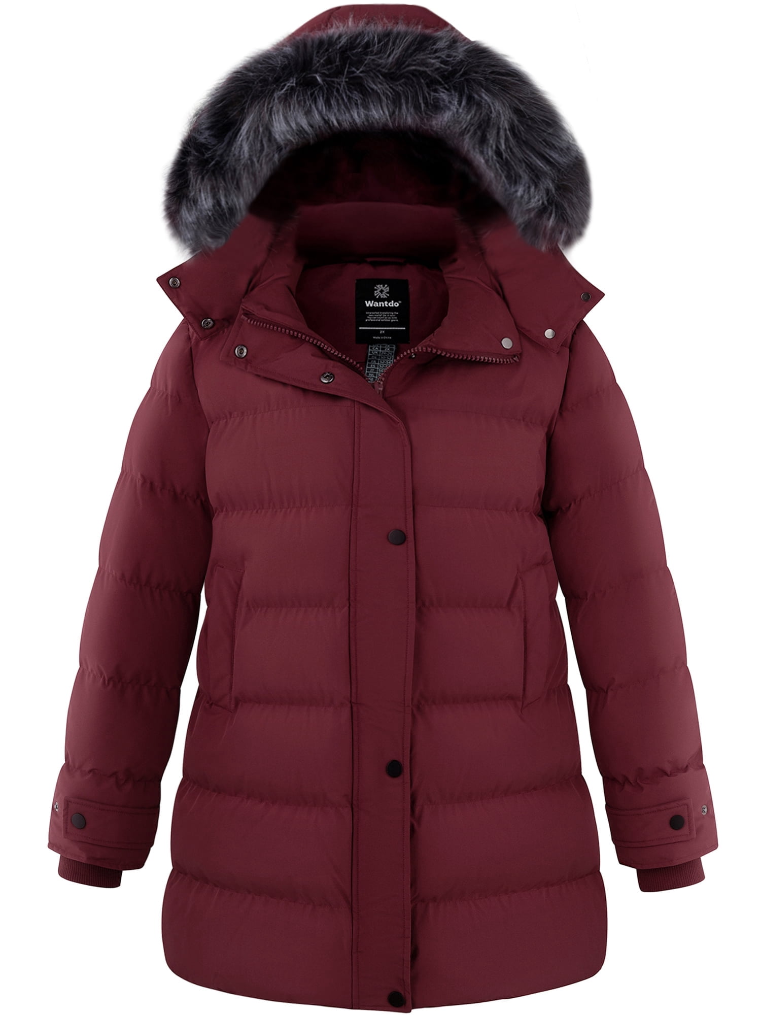 Wantdo Women's Plus Size Winter Jacket Quilted Winter Coat Windproof ...