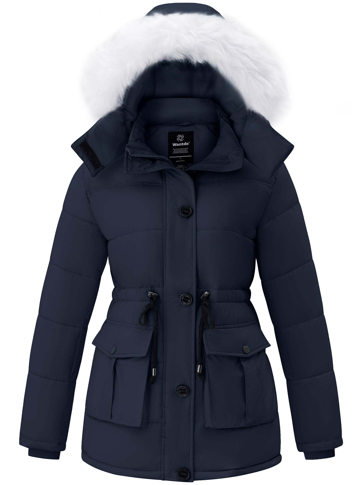 Wantdo Women's Plus Size Winter Jacket Windproof Padded Coat with ...