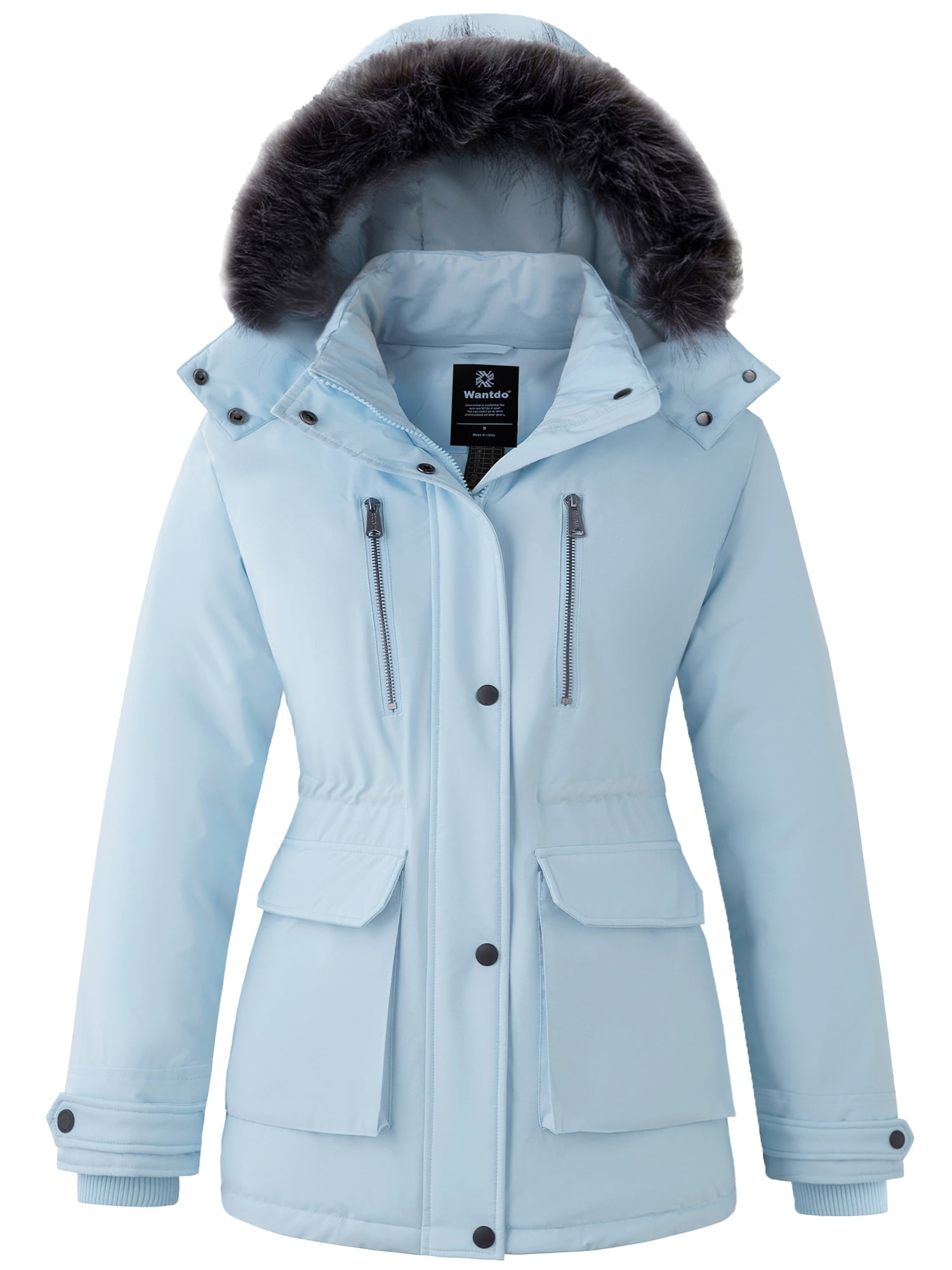 Wantdo Women's Puffer Jacket Mid-Length Winter Coat Quilted Winter ...
