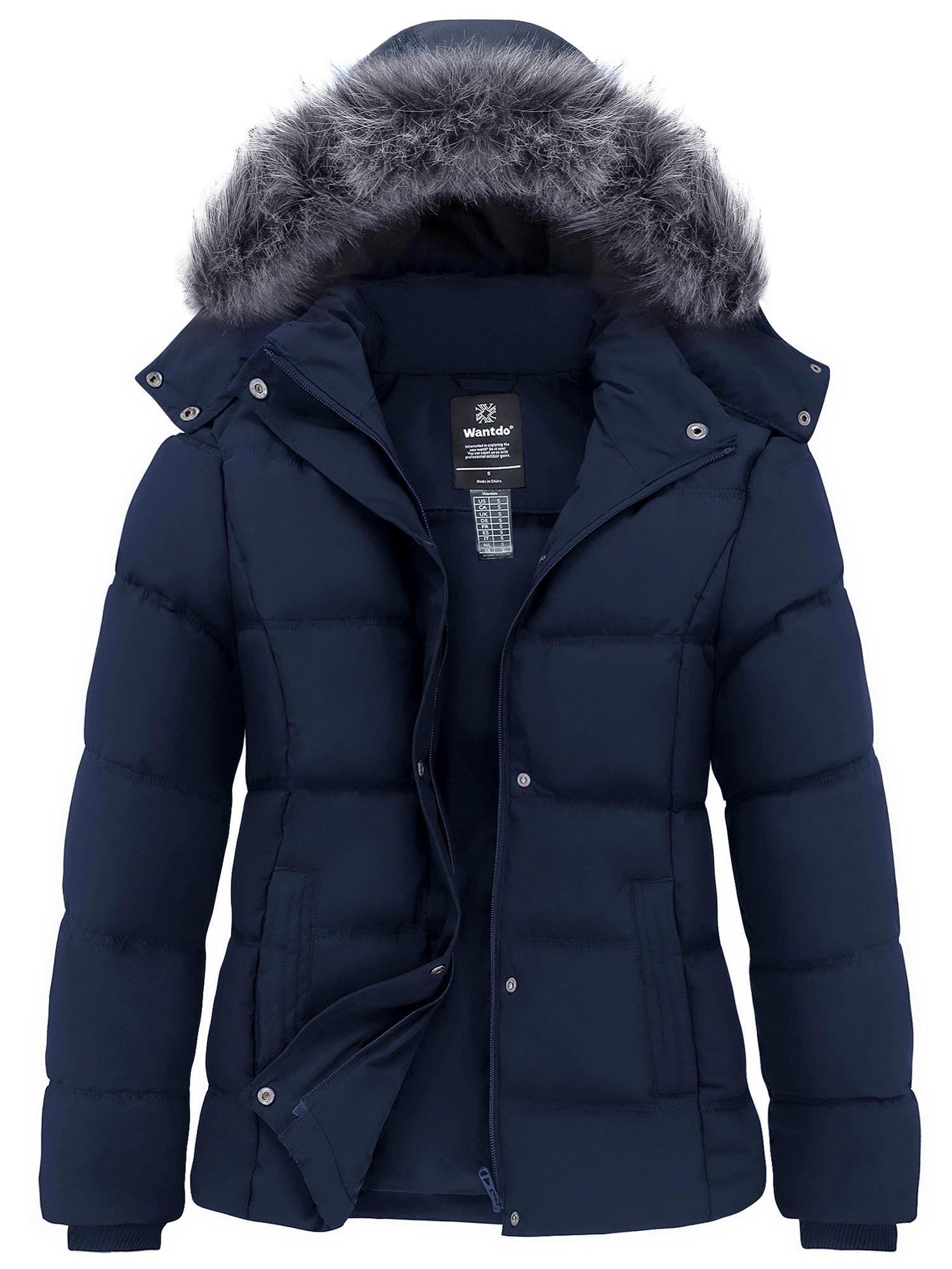 Wantdo Women's Recycled Padded Jacket Insulated Puffer Jacket Windproof ...