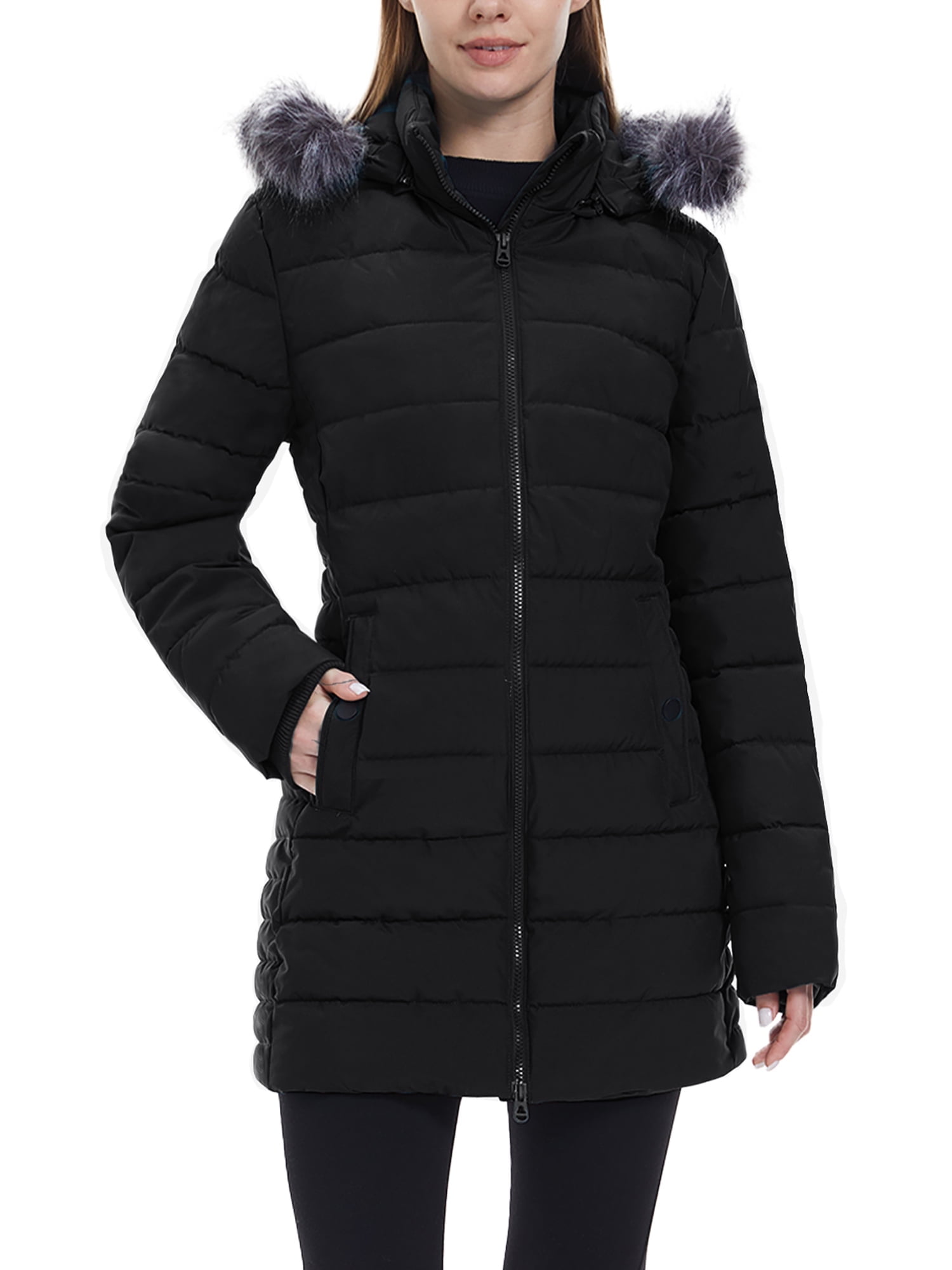 Wantdo Women's Recycled Winter Coat Hip-Length Warm Puffer Jacket ...