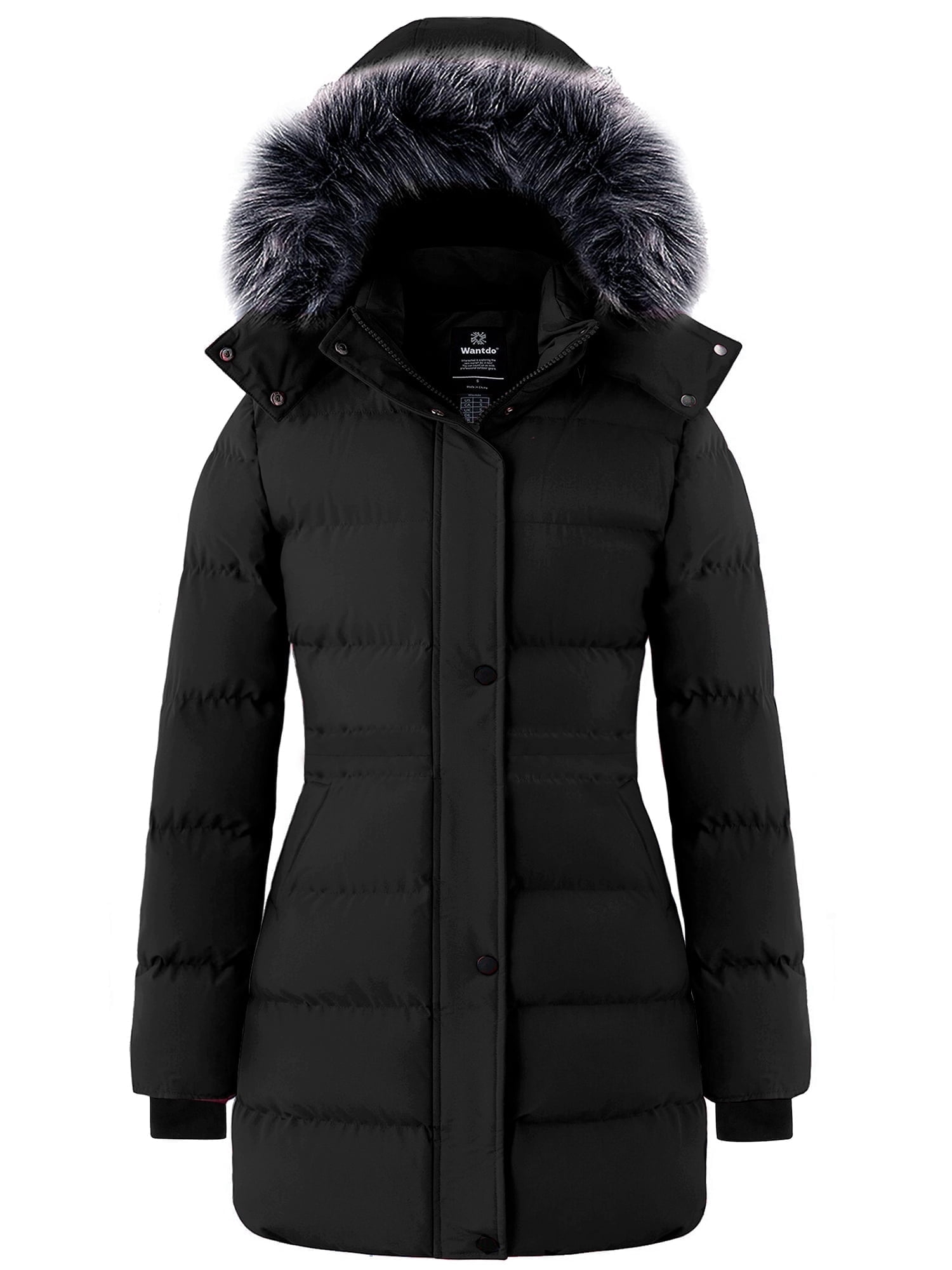 Wantdo Women's Puffer Jacket with Hood, Padded and Warm for Winter ...