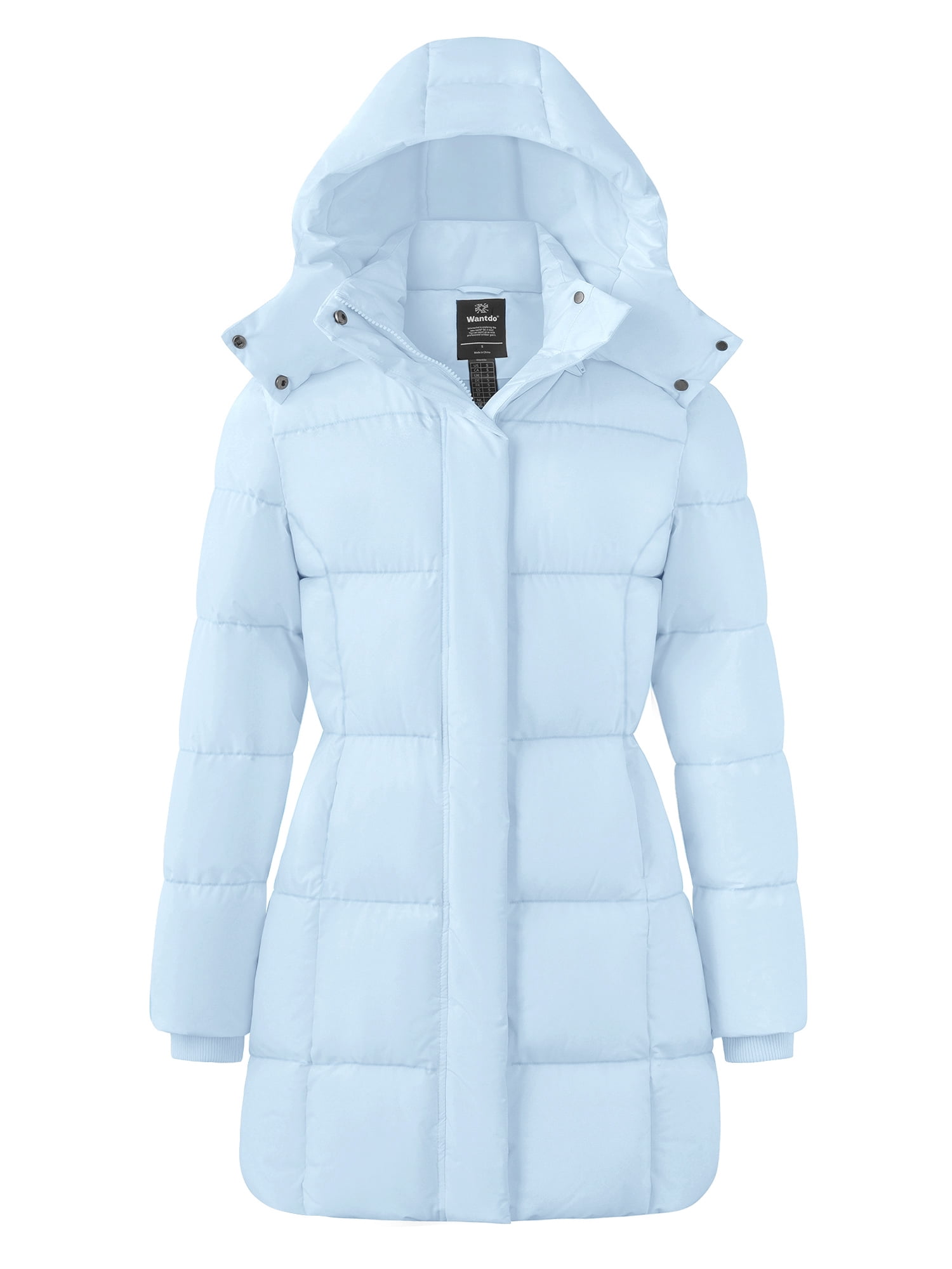 Wantdo Women's Recycled Thicken Jacket Mid-Length Winter Coat Quilted ...