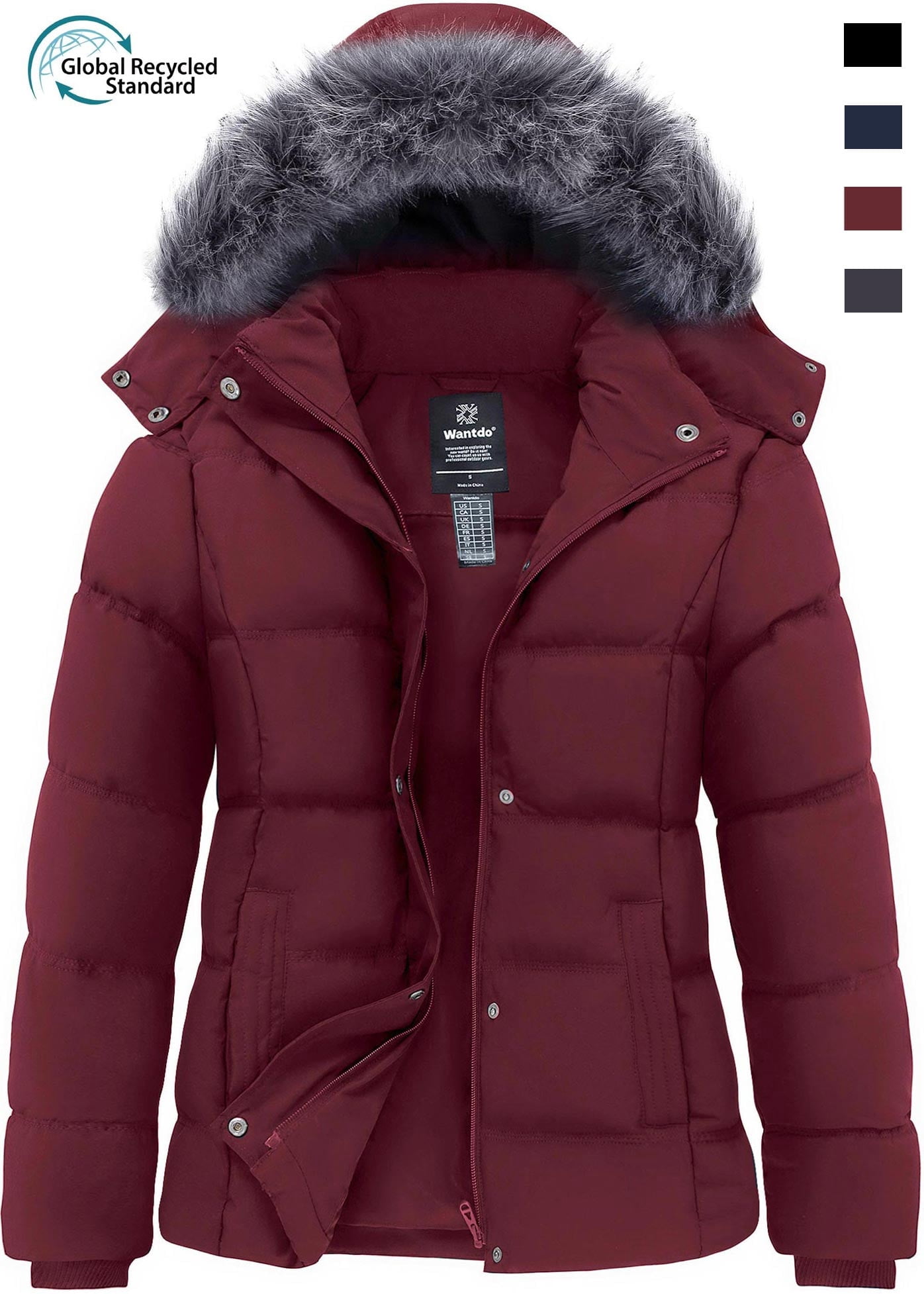 Wantdo Women's Windproof Jackets Waterproof Winter Coat Warm ...
