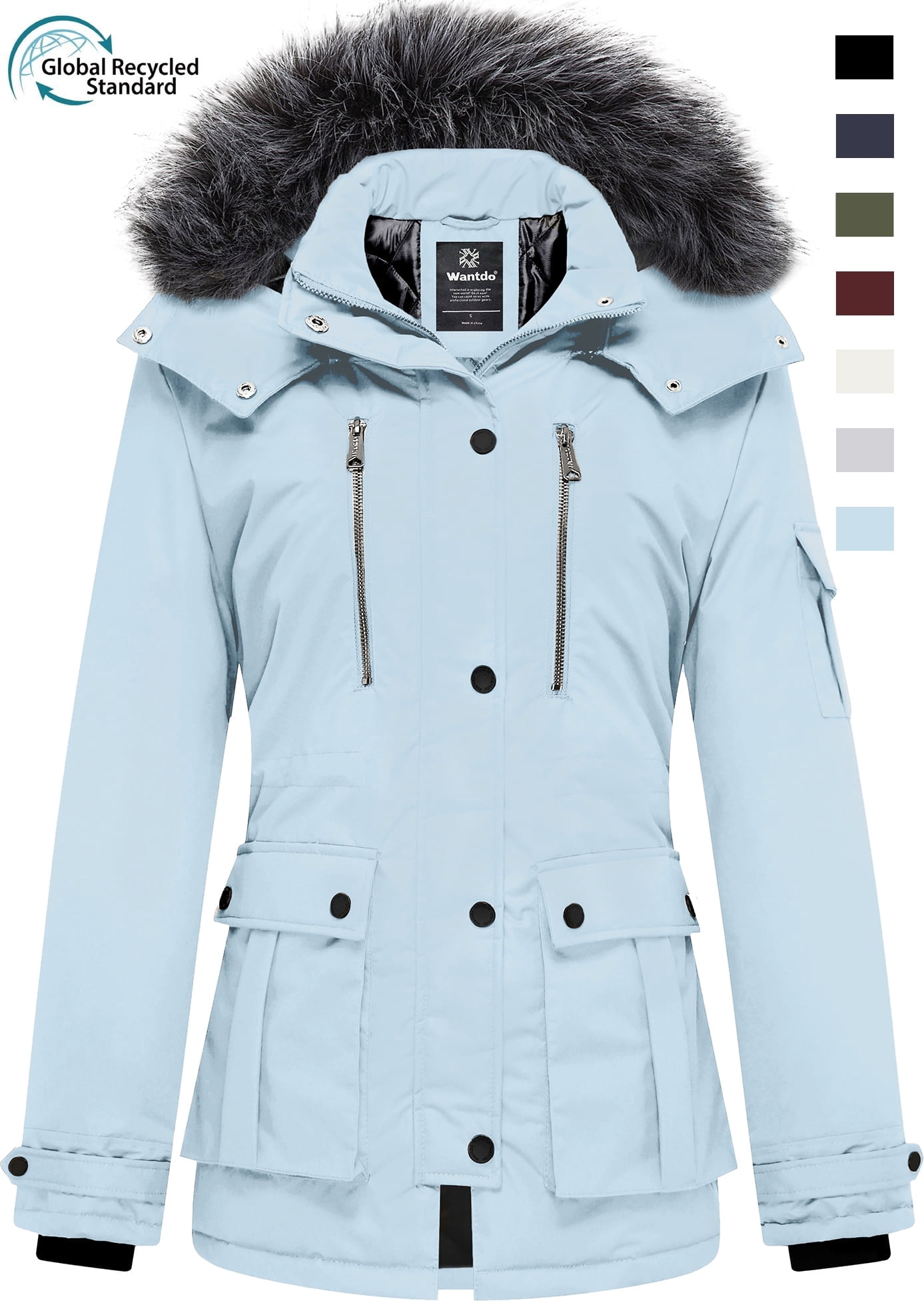 Wantdo Women's Winter Coat Insulated Winter Jacket Padded Parka Coat ...