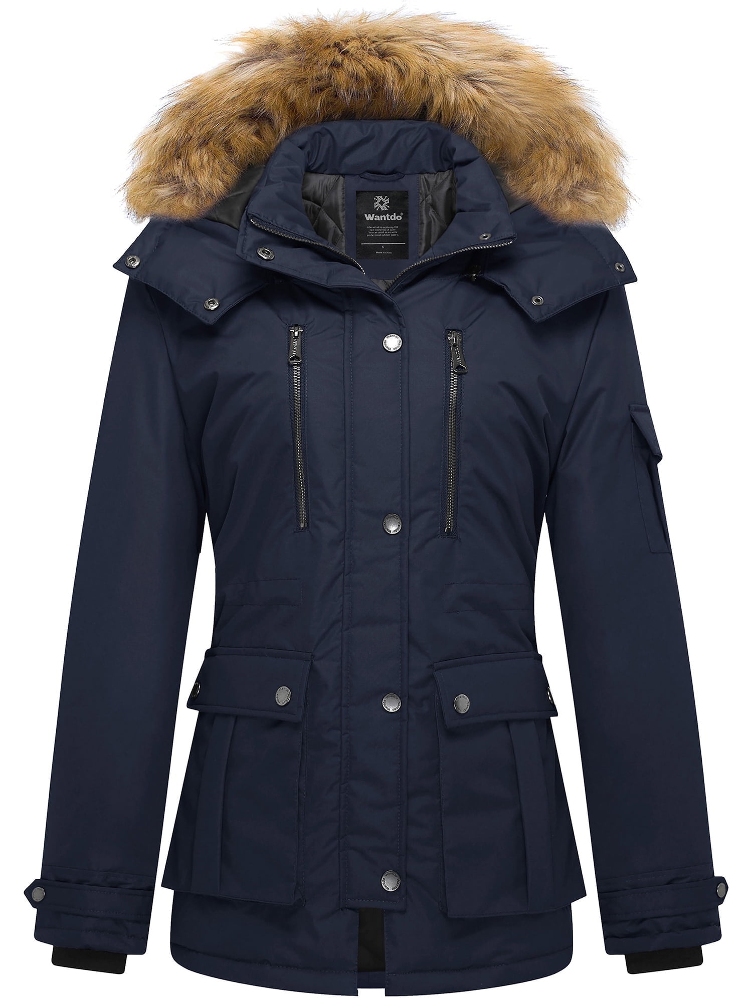 Wantdo Women's Quilted Puffer Coat, Warm Winter Parka Jacket with ...