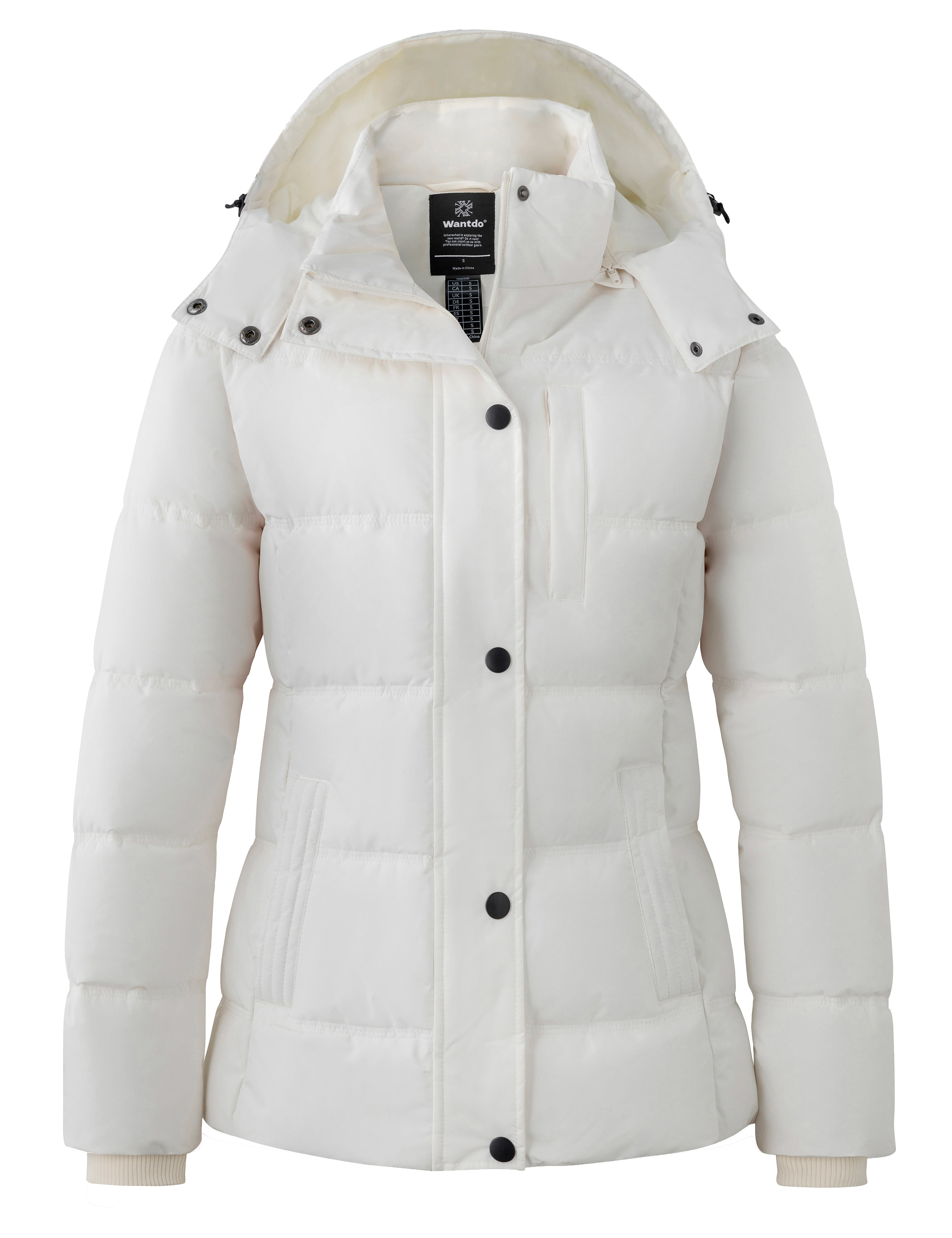 Wantdo Women's Winter Coats Warm Puffer Jacket Recycled Hooded Winter ...