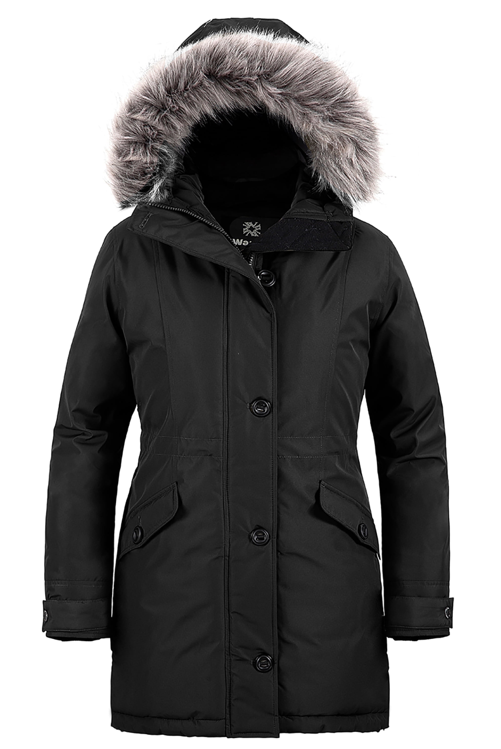 Wantdo Women's Winter Jacket, Heavy Waterproof Puffer Coat with Hood ...