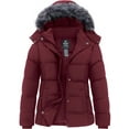 Wantdo Women's Winter Jacket Recycled Insulated Puffer Jacket Windproof Winter Coat Wine Red M ...