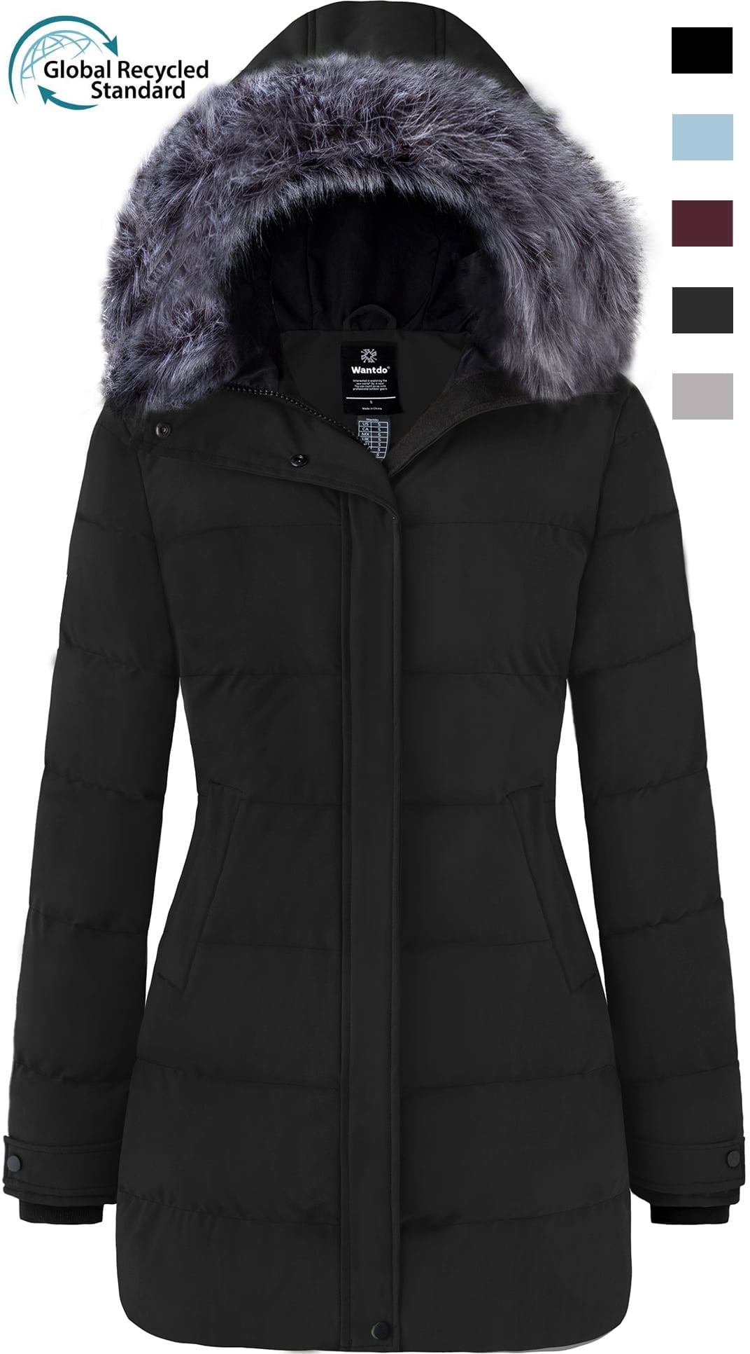 Wantdo Women's Winter Jacket Insulated Puffy Parka Coat, Warm ...