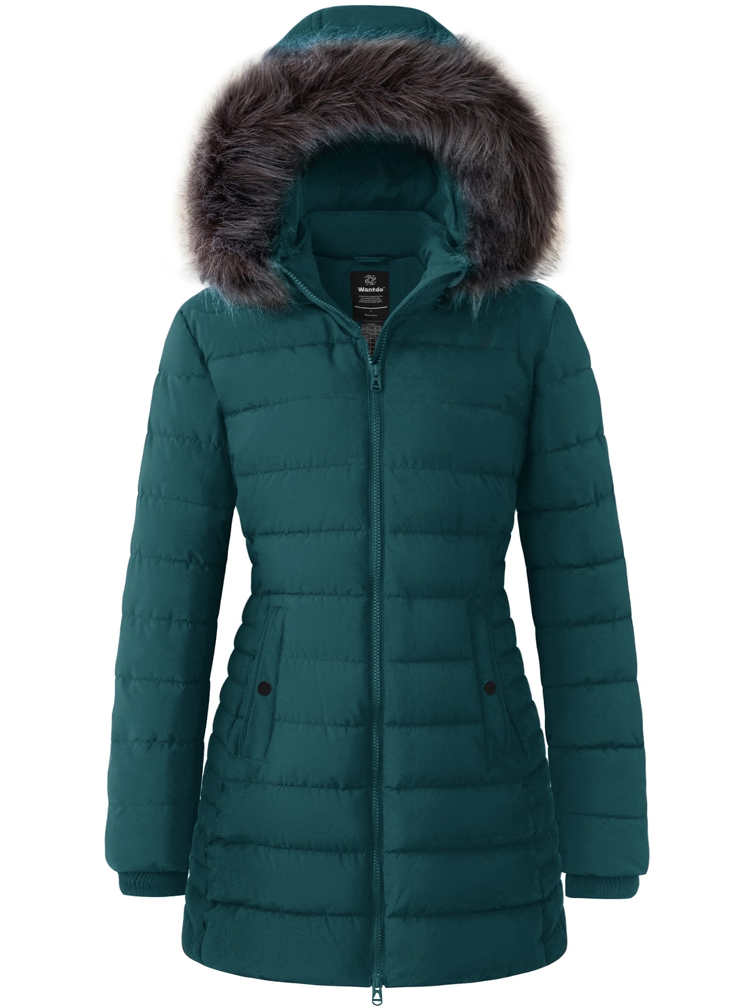 Wantdo Women's Winter Jacket Mid-Length Winter Coat Hooded Puffer ...