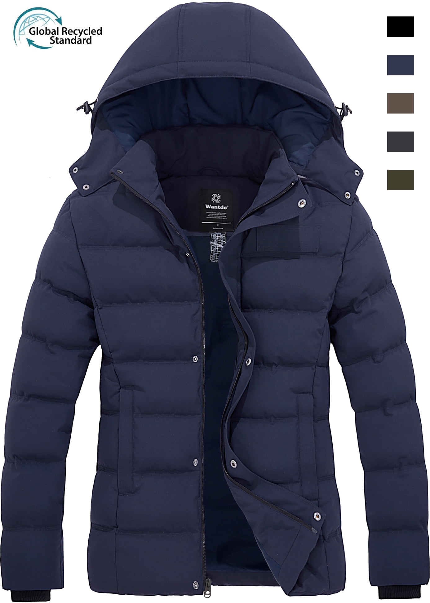 Wantdo Women's Hooded Puffer Coat, Thick Padded Winter Jacket, Warm ...