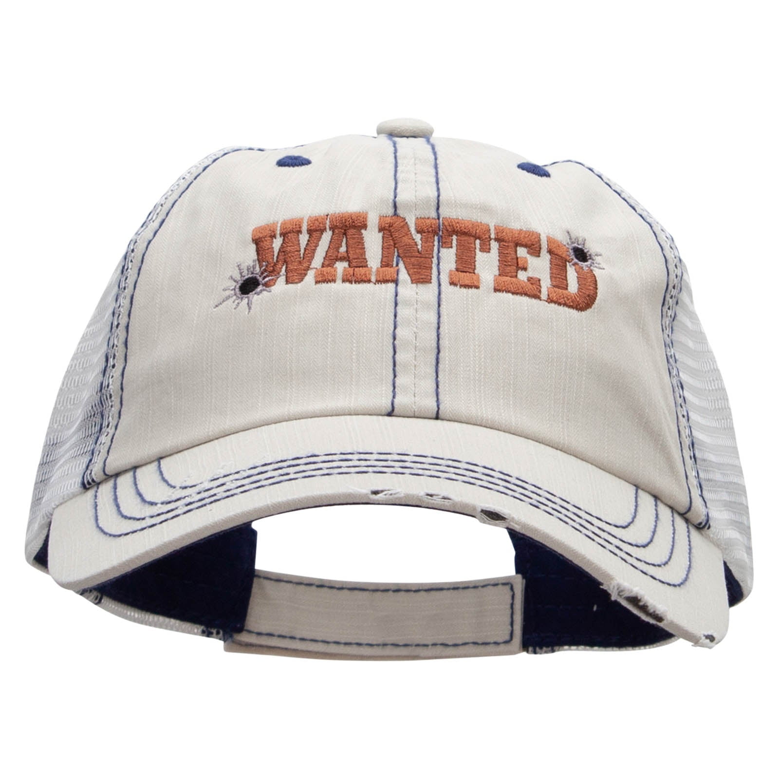 Wanted Embroidered Low Profile Special Cotton Mesh Cap - Putty OSFM ...